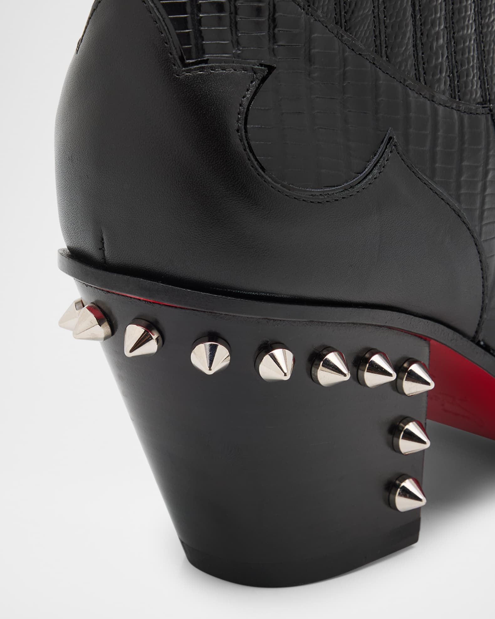 Christian Louboutin Men's Becca Uomo Leather Spike-Heel Western Boots ...