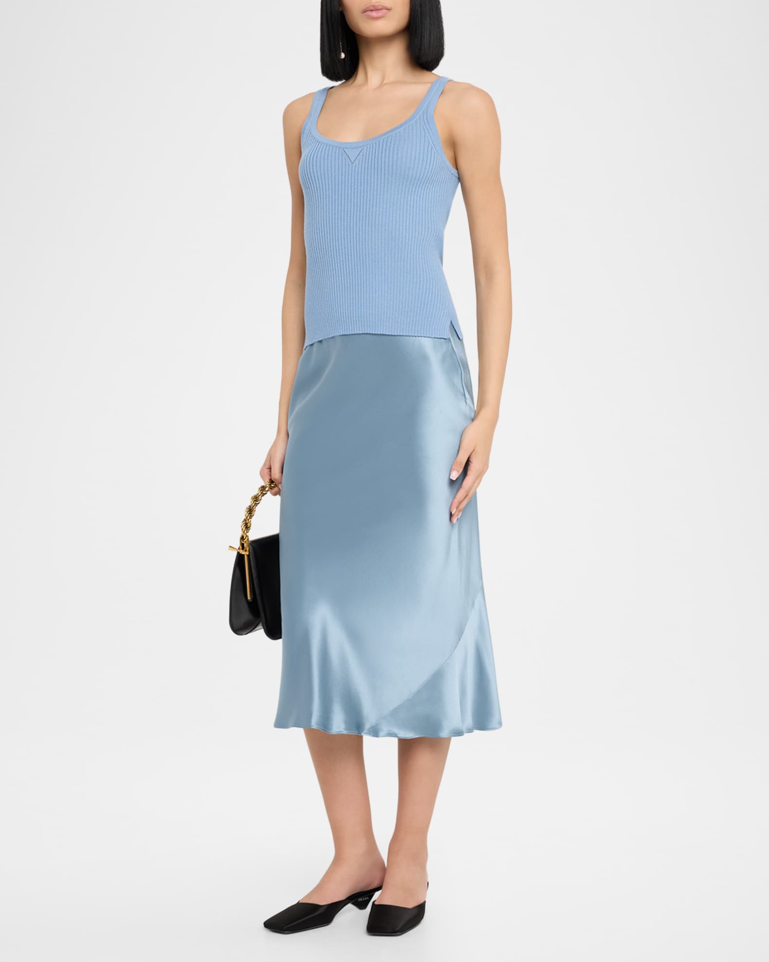 DOROTHEE SCHUMACHER Embellished Merino Ribbed Scoop-Neck Top | Neiman ...