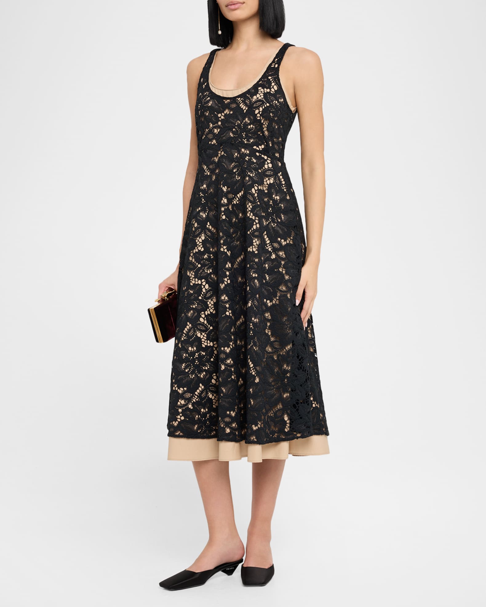 DOROTHEE SCHUMACHER Lacy Dream Sleeveless Floral Lace Midi Dress ...
