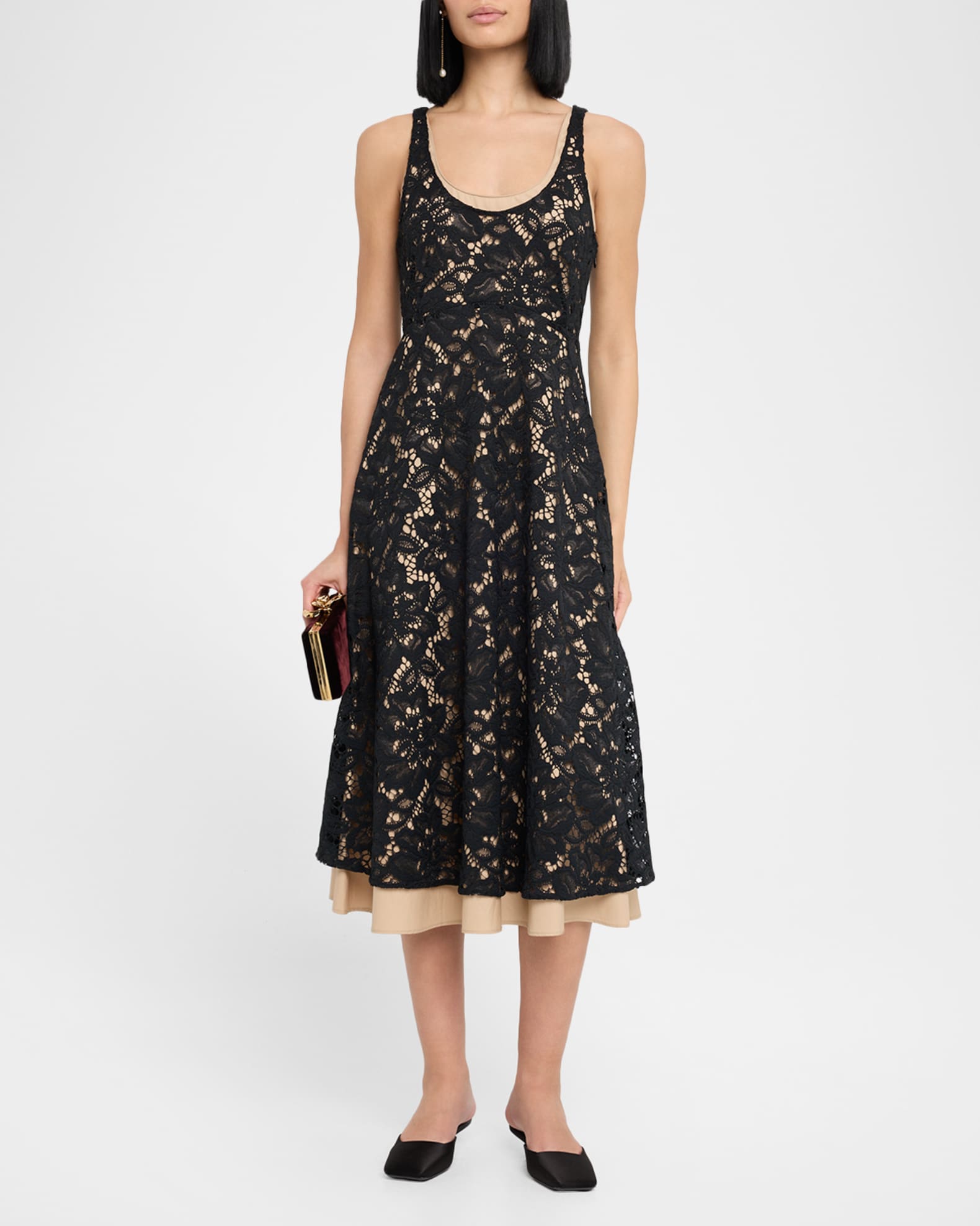 DOROTHEE SCHUMACHER Lacy Dream Sleeveless Floral Lace Midi Dress ...