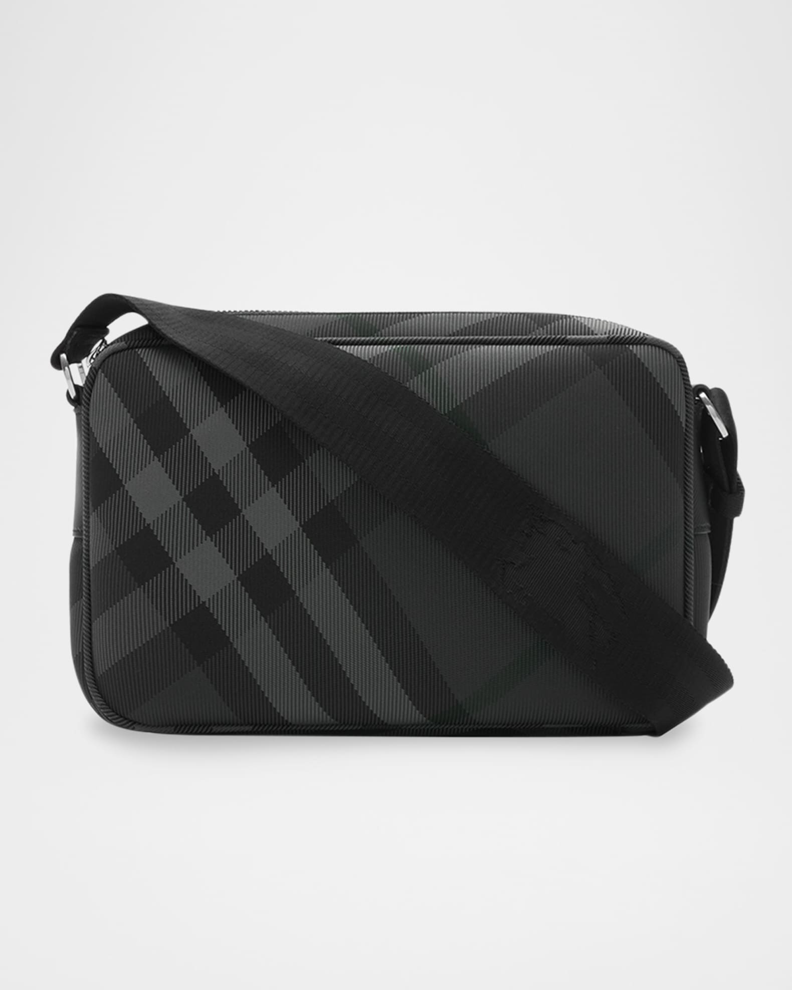 Burberry Men's Grid Slim Crossbody Bag | Neiman Marcus