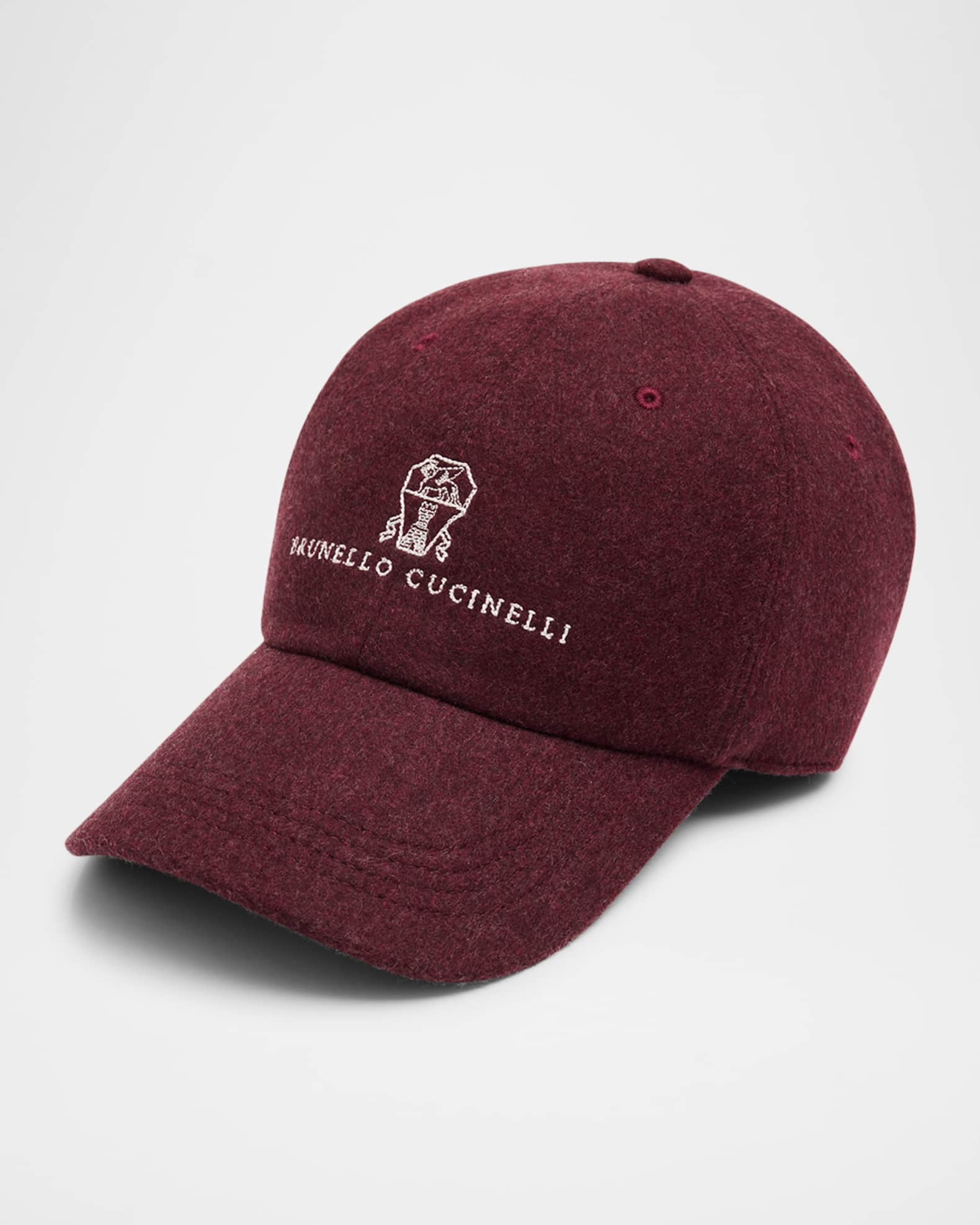 Brunello Cucinelli Men's Wool and Cashmere Logo Baseball Cap | Neiman ...