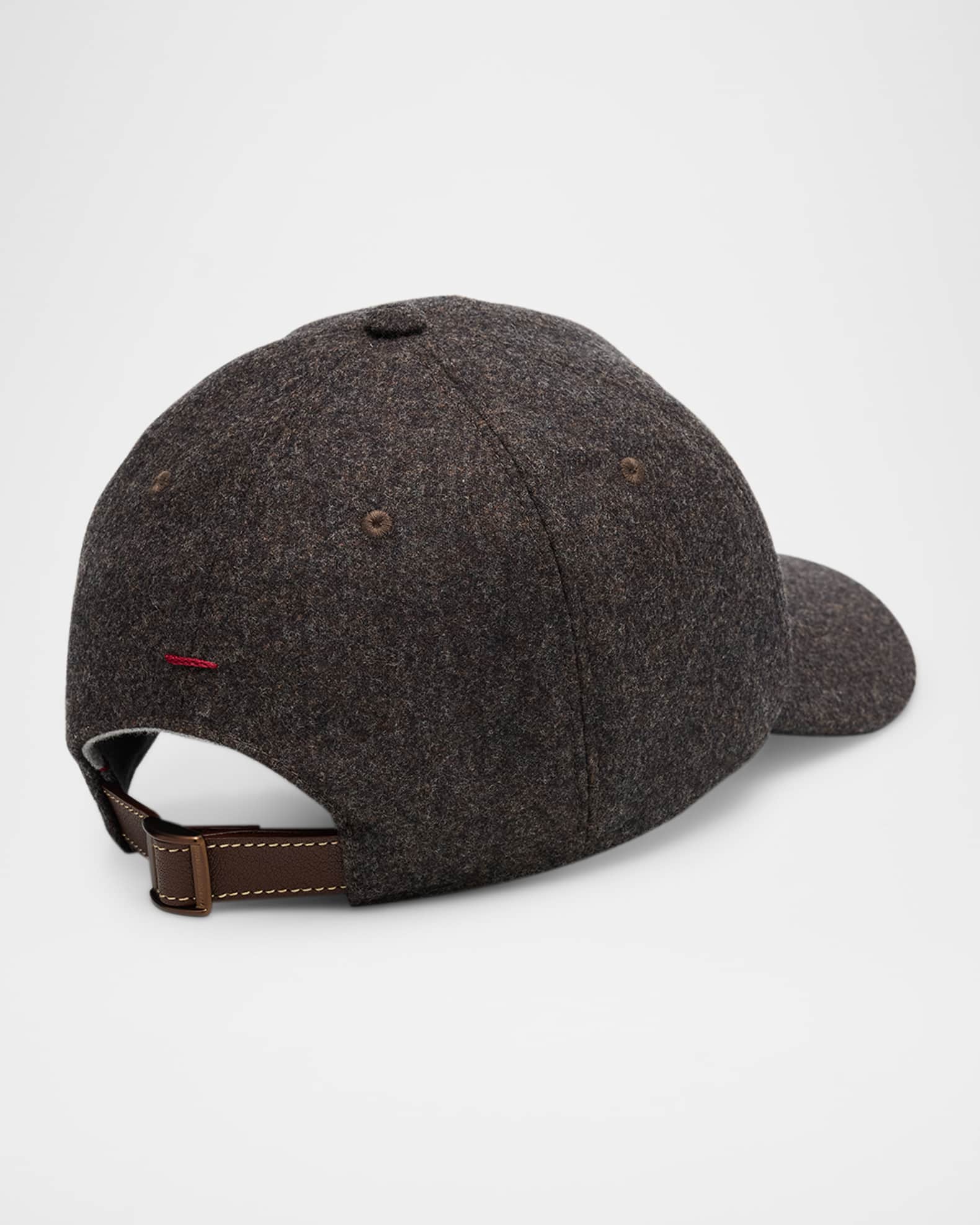 Brunello Cucinelli Men's Cashmere Baseball Cap with Logo | Neiman Marcus