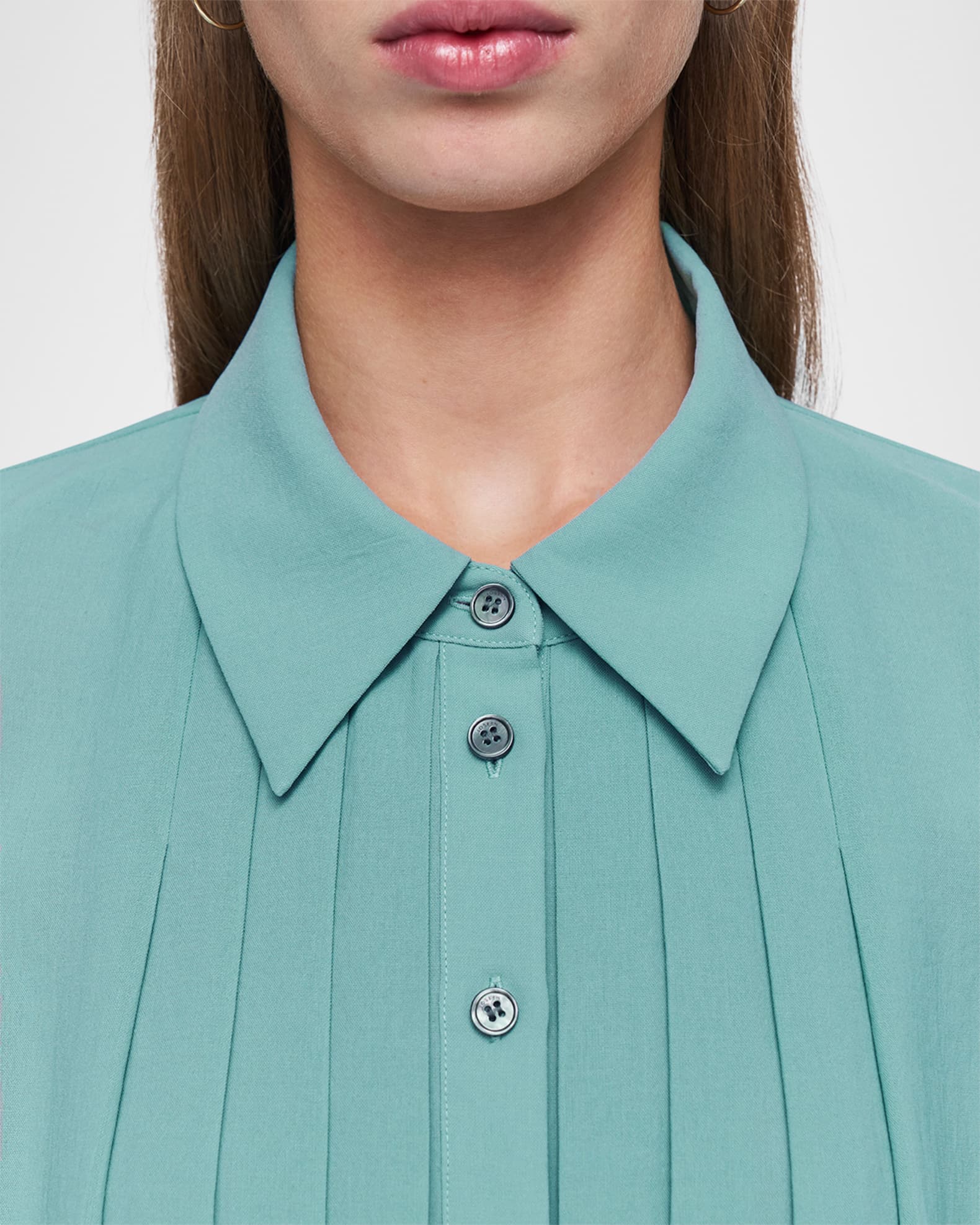 Joseph Antin Oversized Airy Pleated Blouse | Neiman Marcus