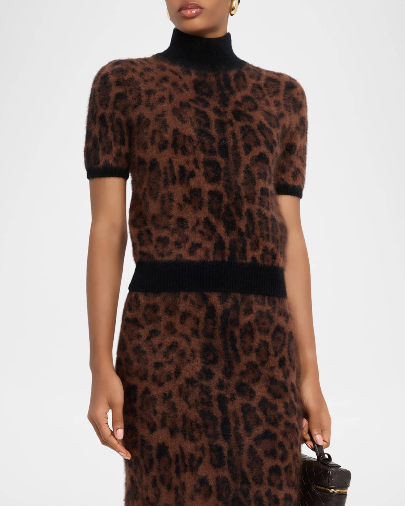 Adam Lippes Ari Leopard Print Brushed Cashmere Sweater | Neiman Marcus
