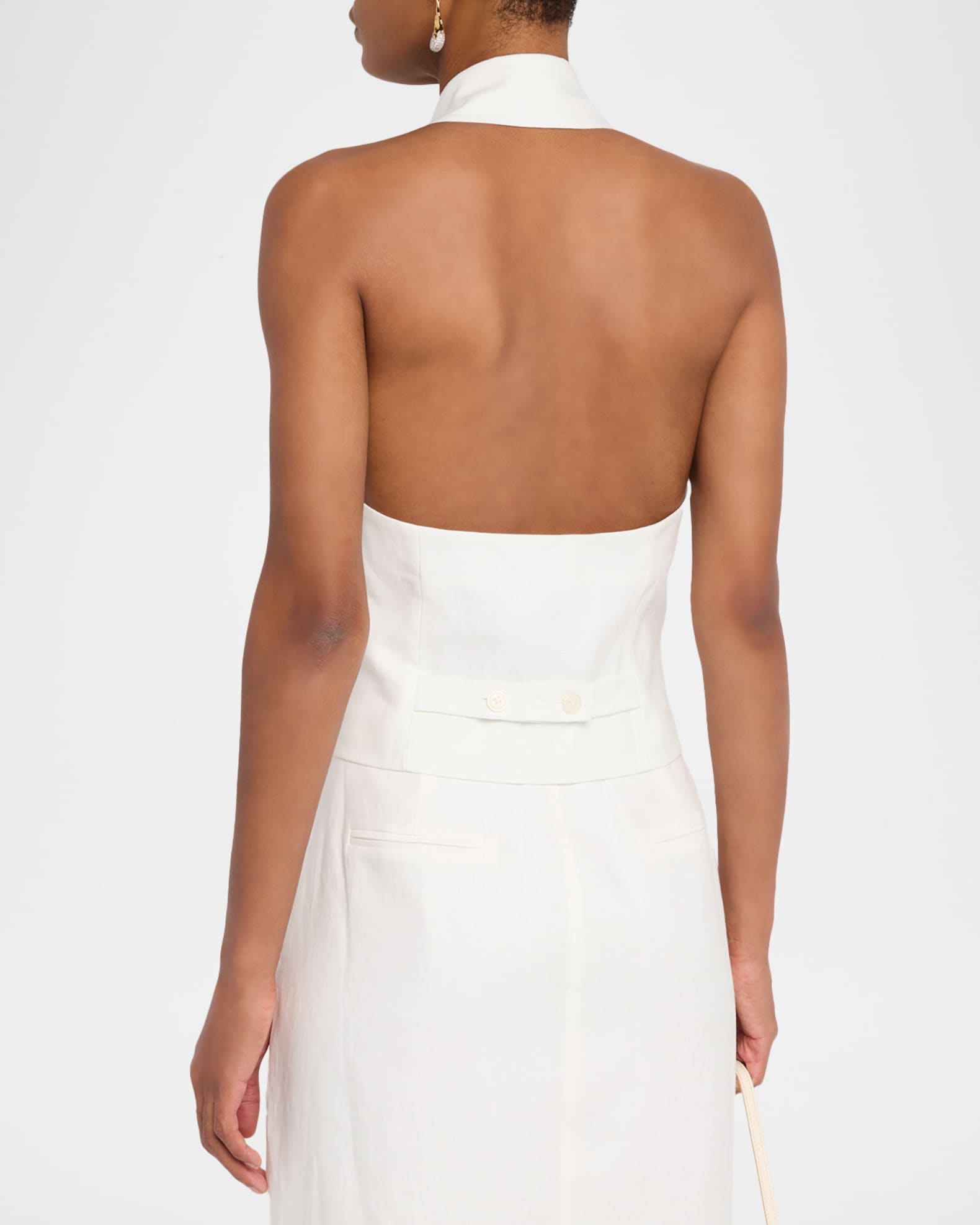 Sans Faff Positano Linen Halter Top | Neiman Marcus