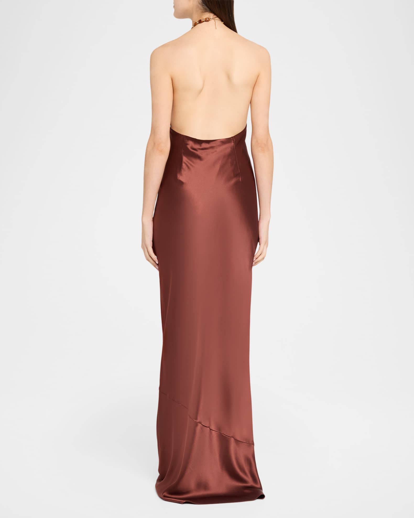 Retrofete Anat Satin Beaded Halter Dress | Neiman Marcus