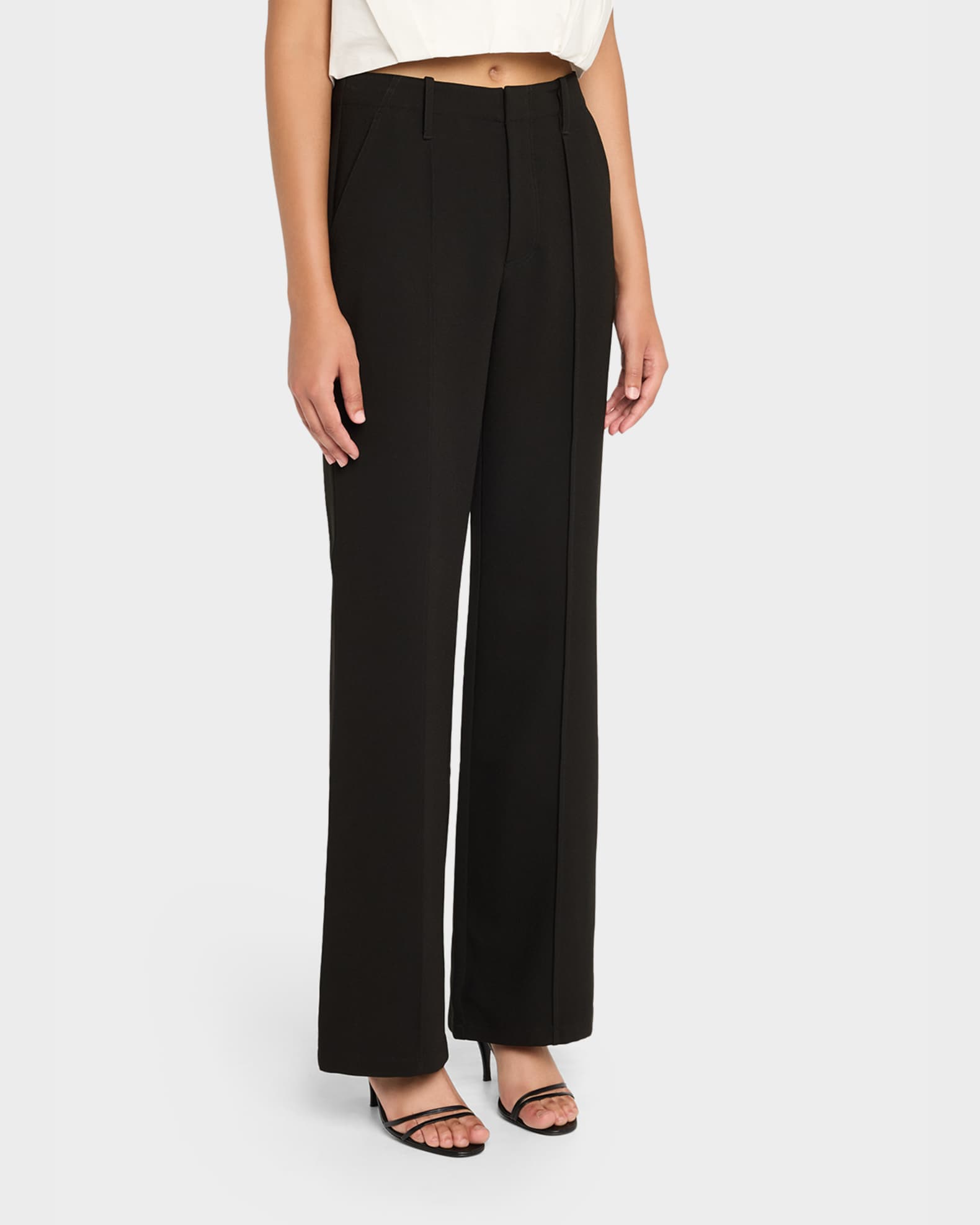 SIMKHAI Michelle Pintuck Cropped Pants | Neiman Marcus