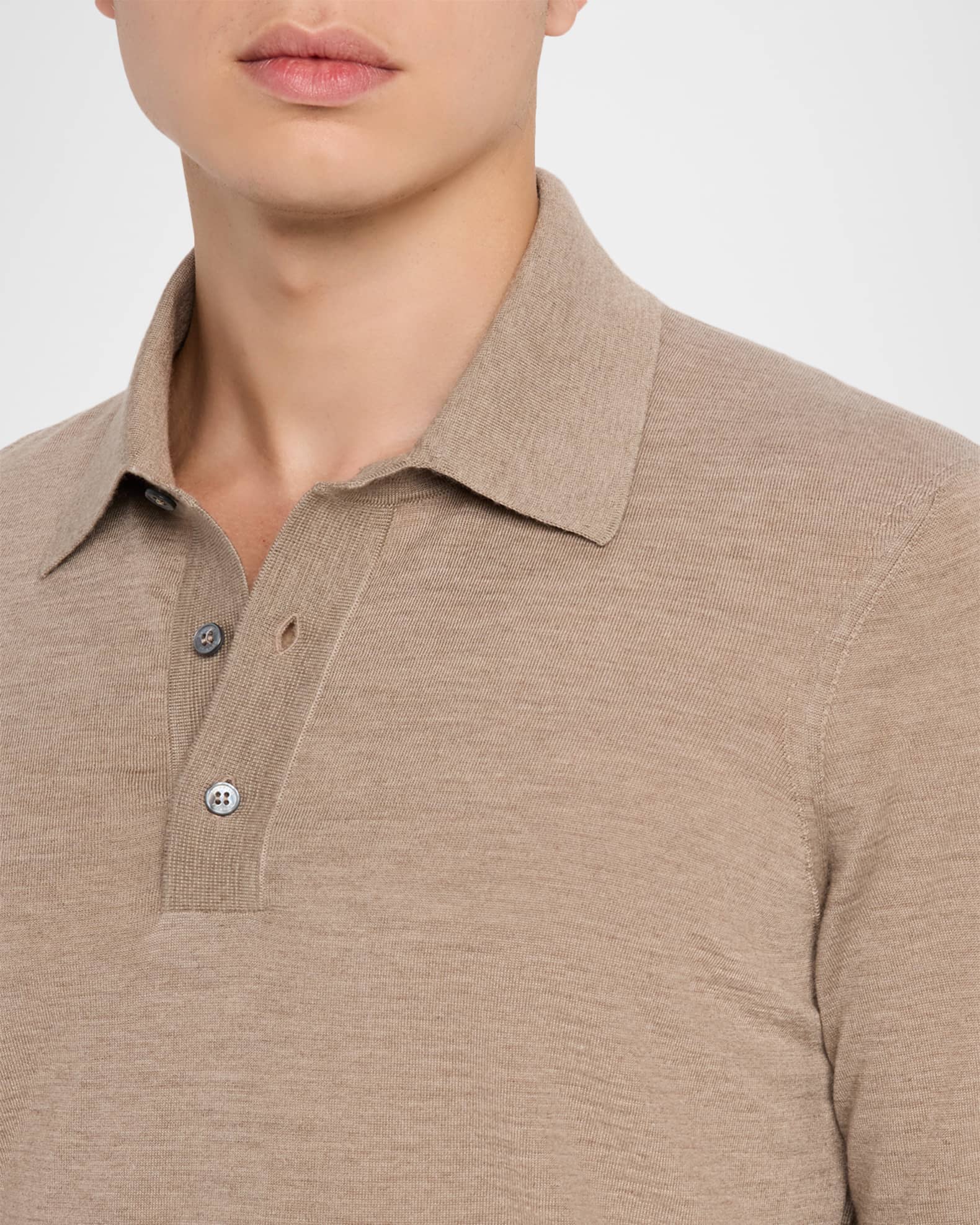 dunhill Men's Super-Fine Cashmere Polo Sweater | Neiman Marcus