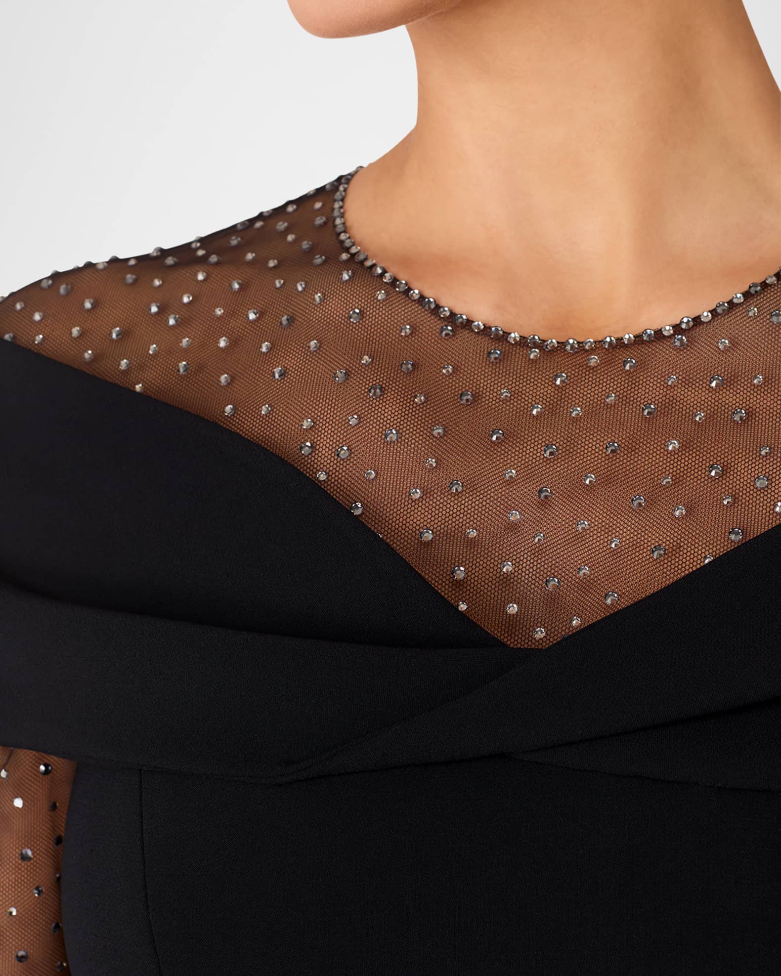 Jenny Packham Etienne Crystal Illusion Off-The-Shoulder Gown | Neiman ...