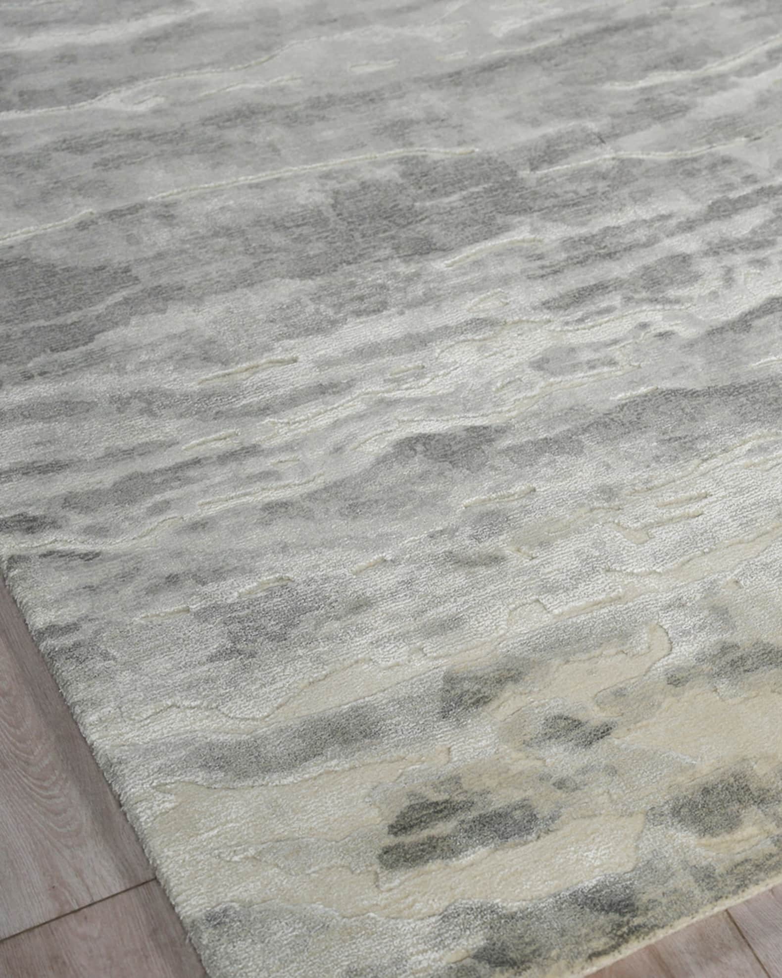 Travertine Hand-Loomed Silver Rug Collection | Neiman Marcus
