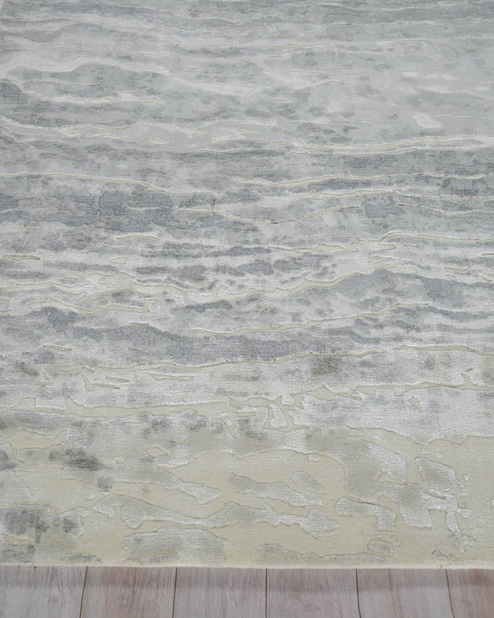 Travertine Hand-Loomed Silver Rug Collection | Neiman Marcus