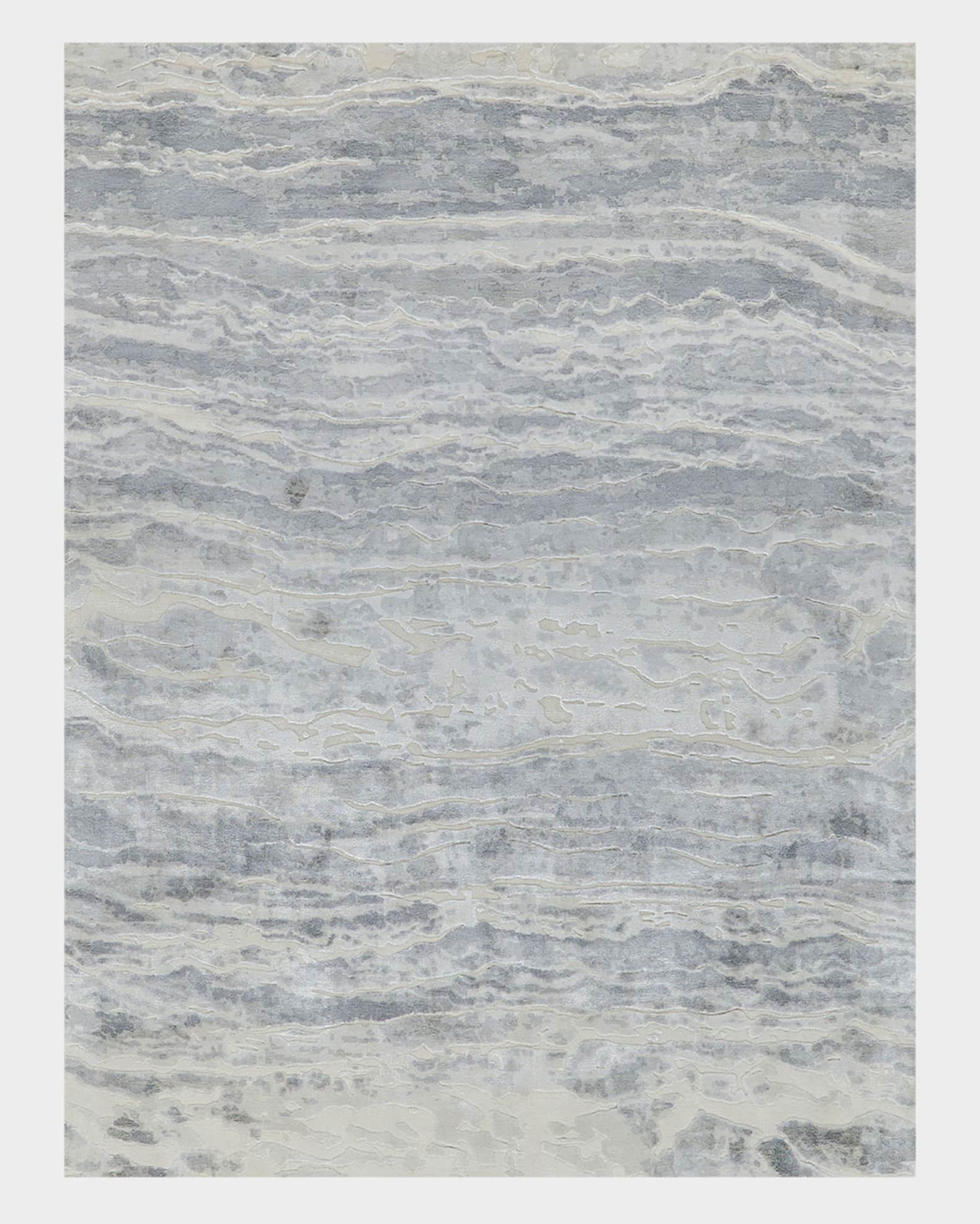 Travertine Hand-Loomed Silver Rug Collection | Neiman Marcus
