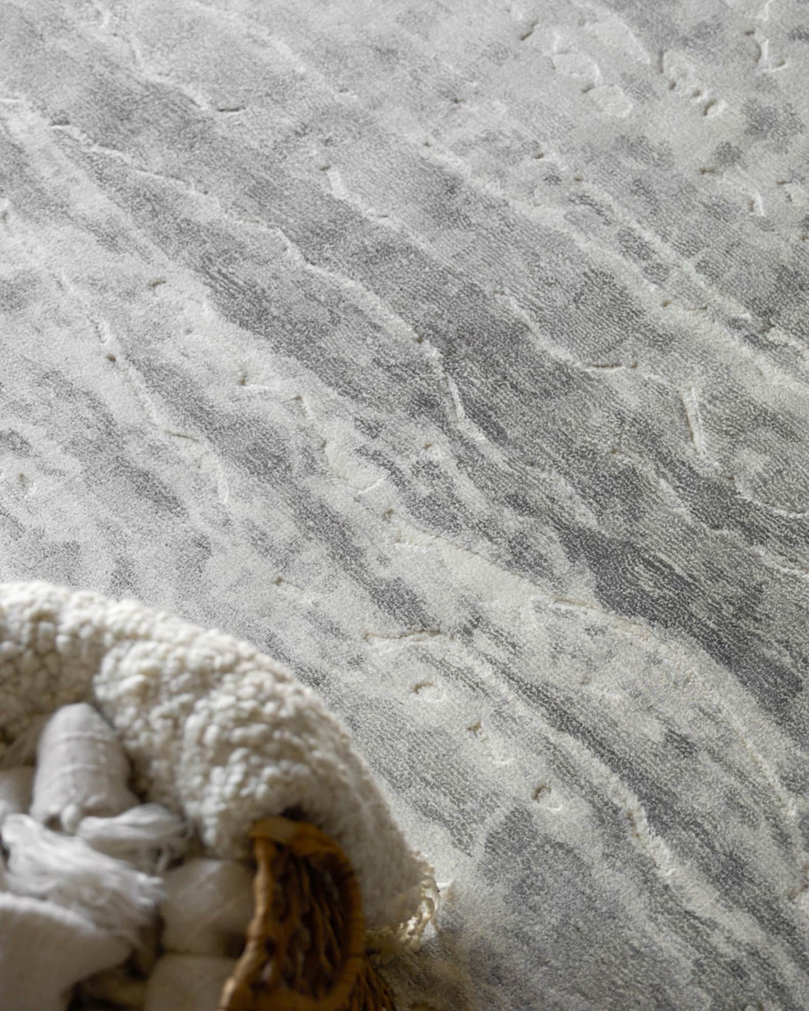 Travertine Hand-Loomed Silver Rug Collection | Neiman Marcus