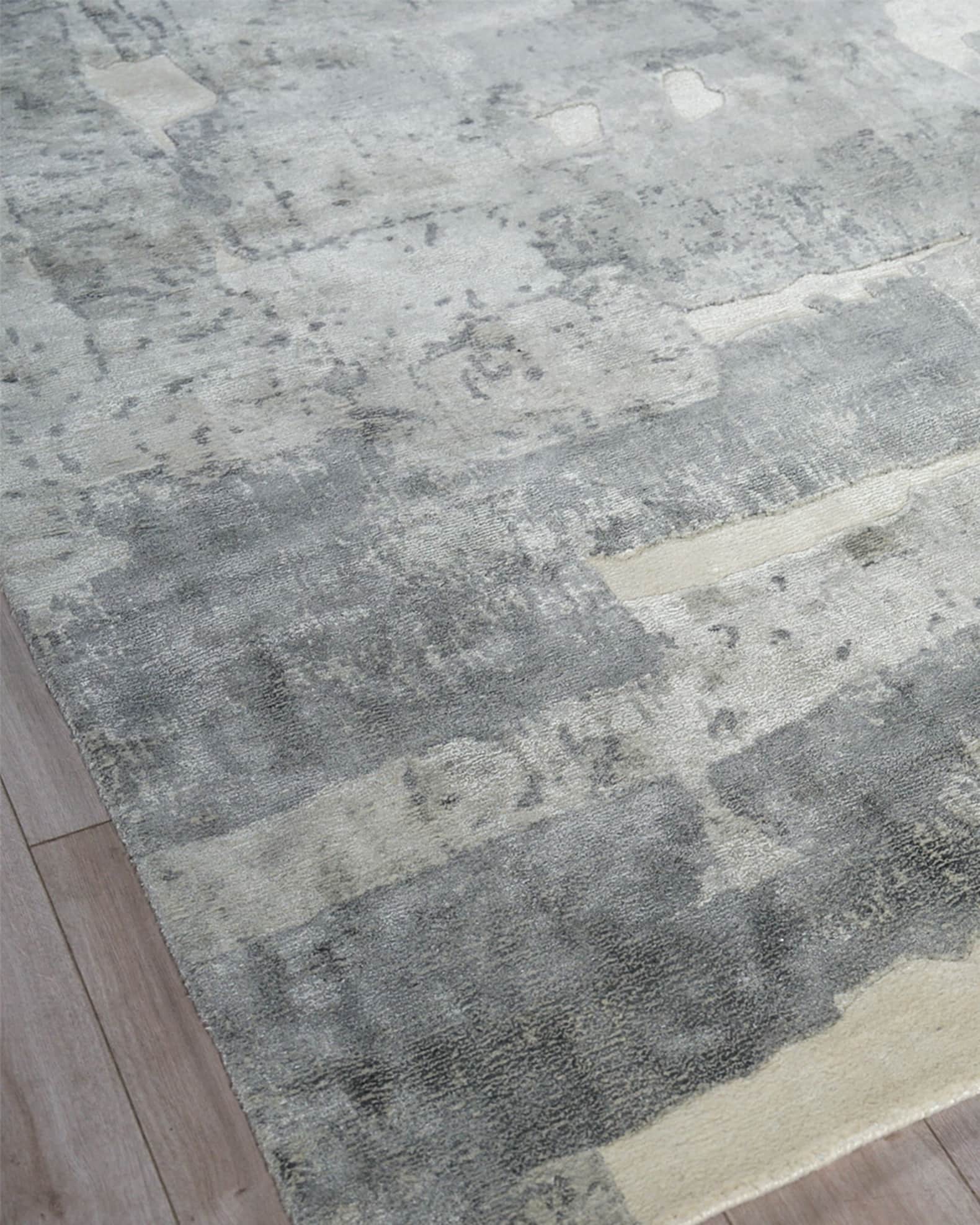 Exquisite Rugs Papyrus Gray Wool/Bamboo Silk handloomed Area Rug ...