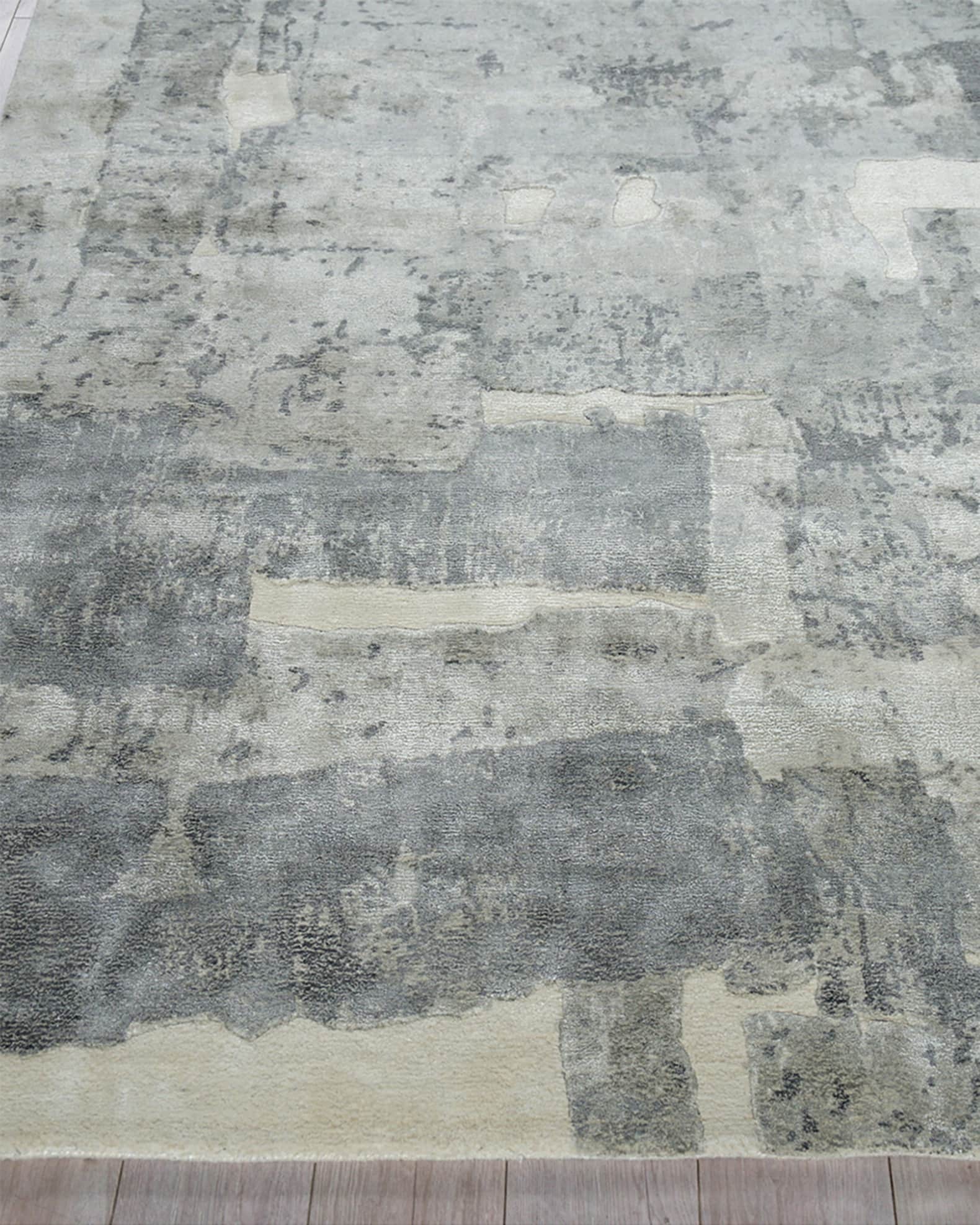 Exquisite Rugs Papyrus Gray Wool/Bamboo Silk handloomed Area Rug ...