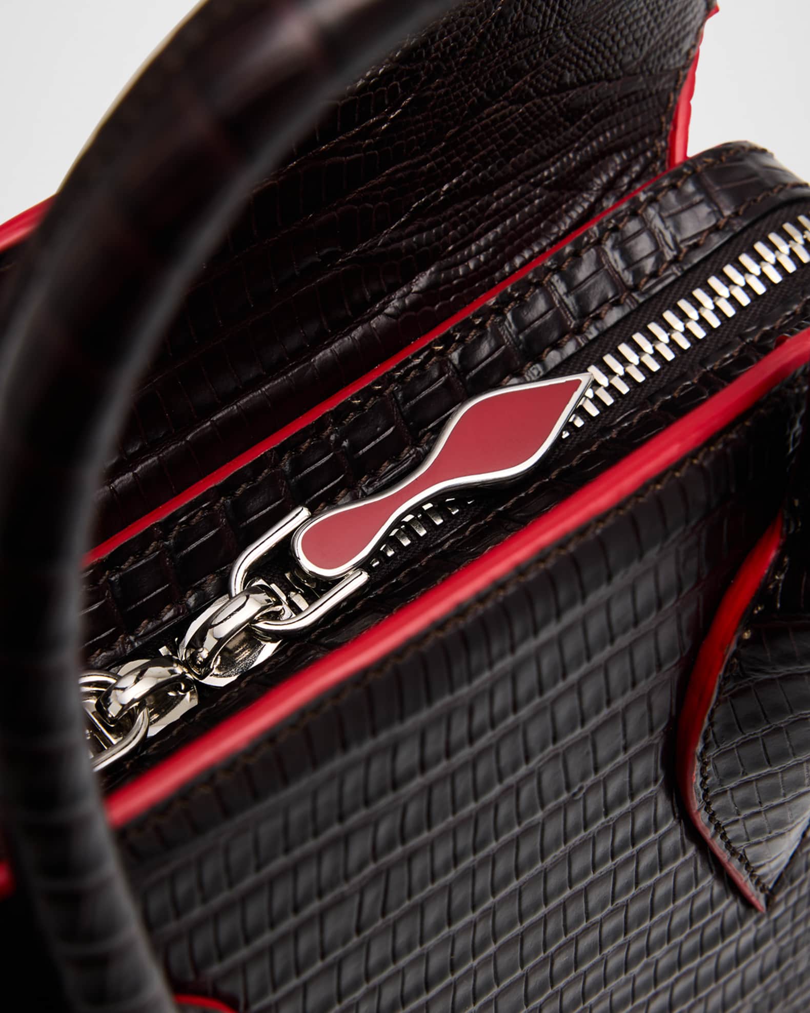 Christian Louboutin Eloise Crossbody Bag in Spiked Lizard-Embossed ...