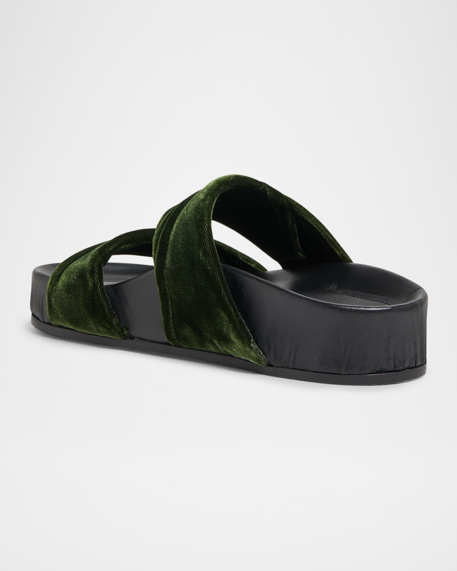 Dries Van Noten Velvet Platform Slide Sandals | Neiman Marcus