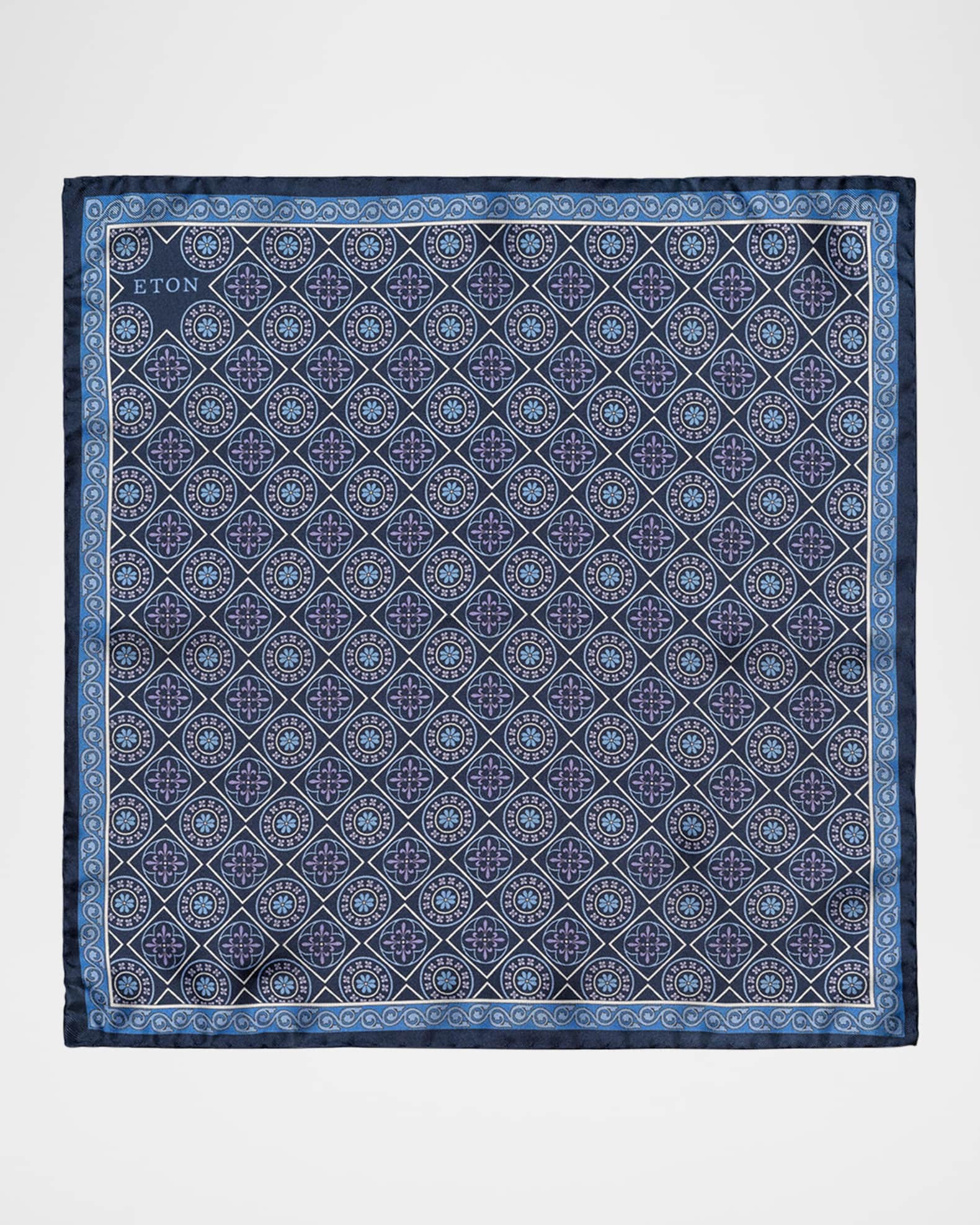 Eton Men's Medallion Silk Pocket Square | Neiman Marcus