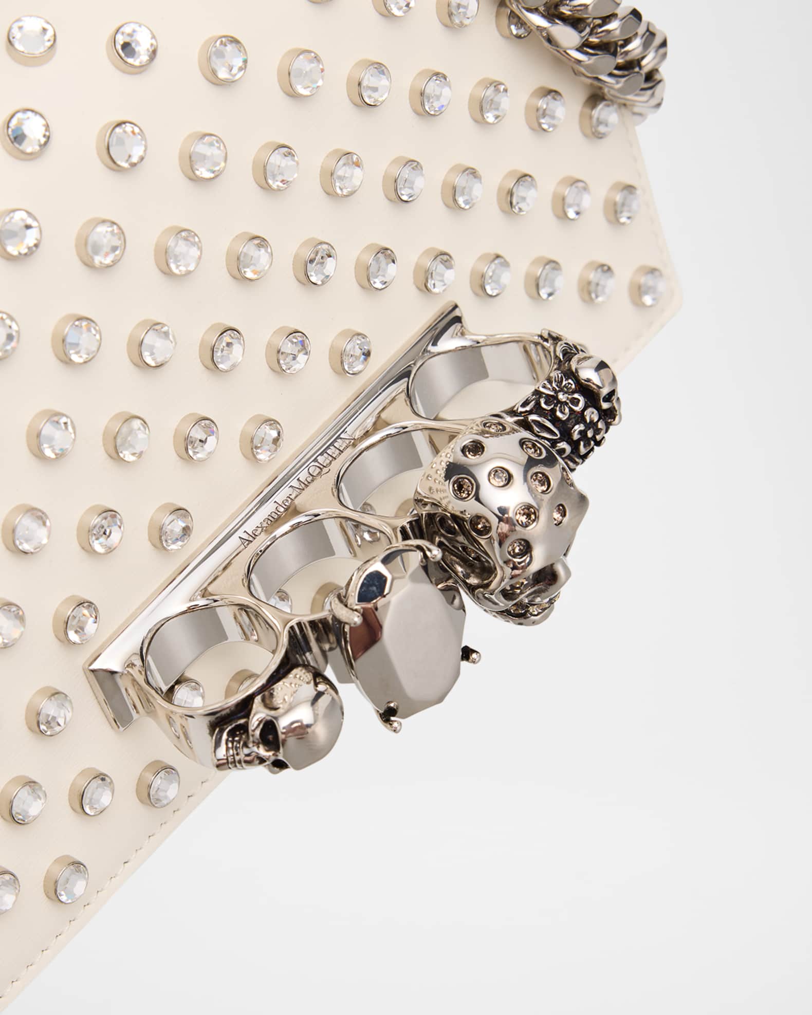 McQueen Jeweled Leather Shoulder Bag | Neiman Marcus