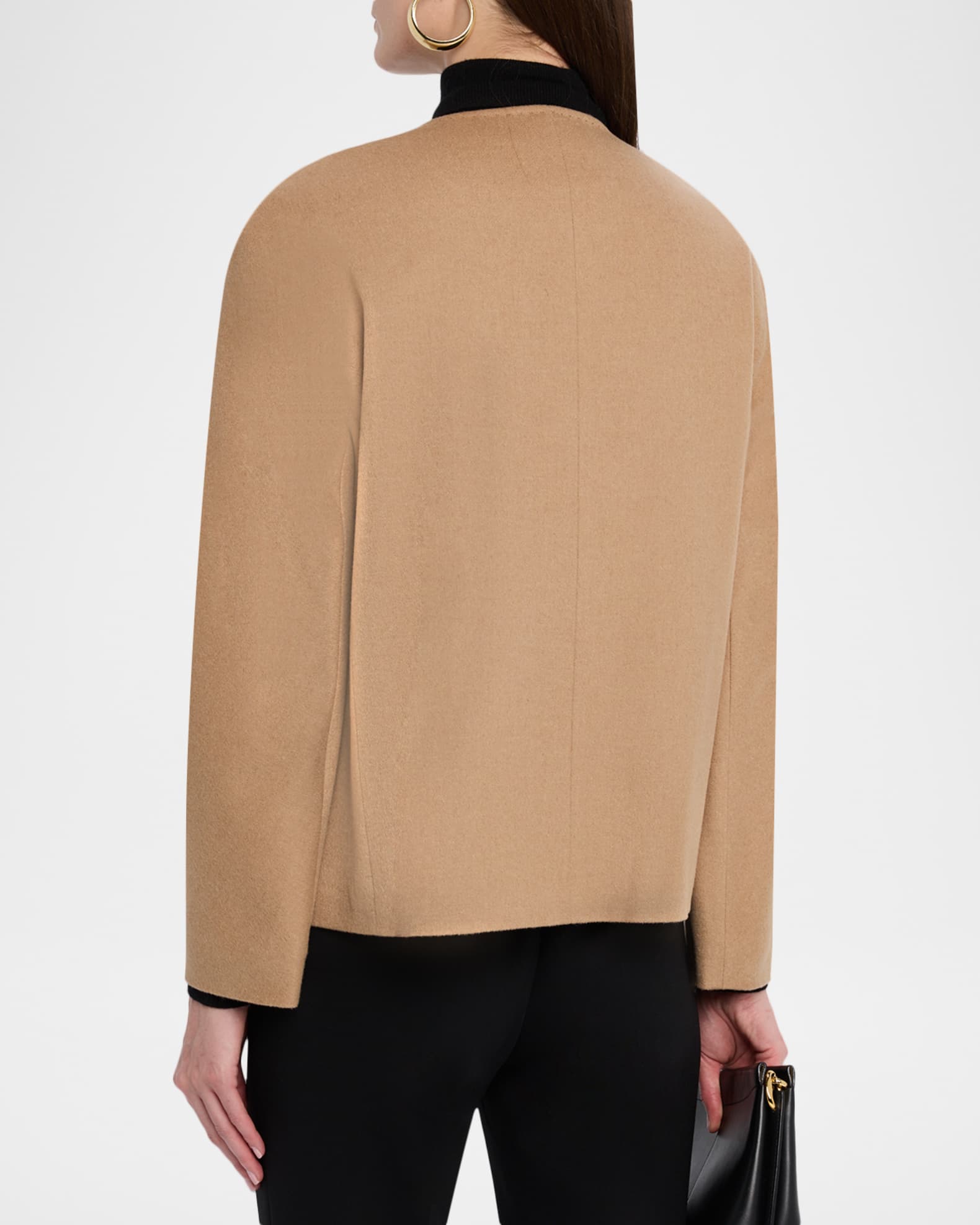 Lafayette 148 New York Snap-Front Camel Hair Jacket | Neiman Marcus