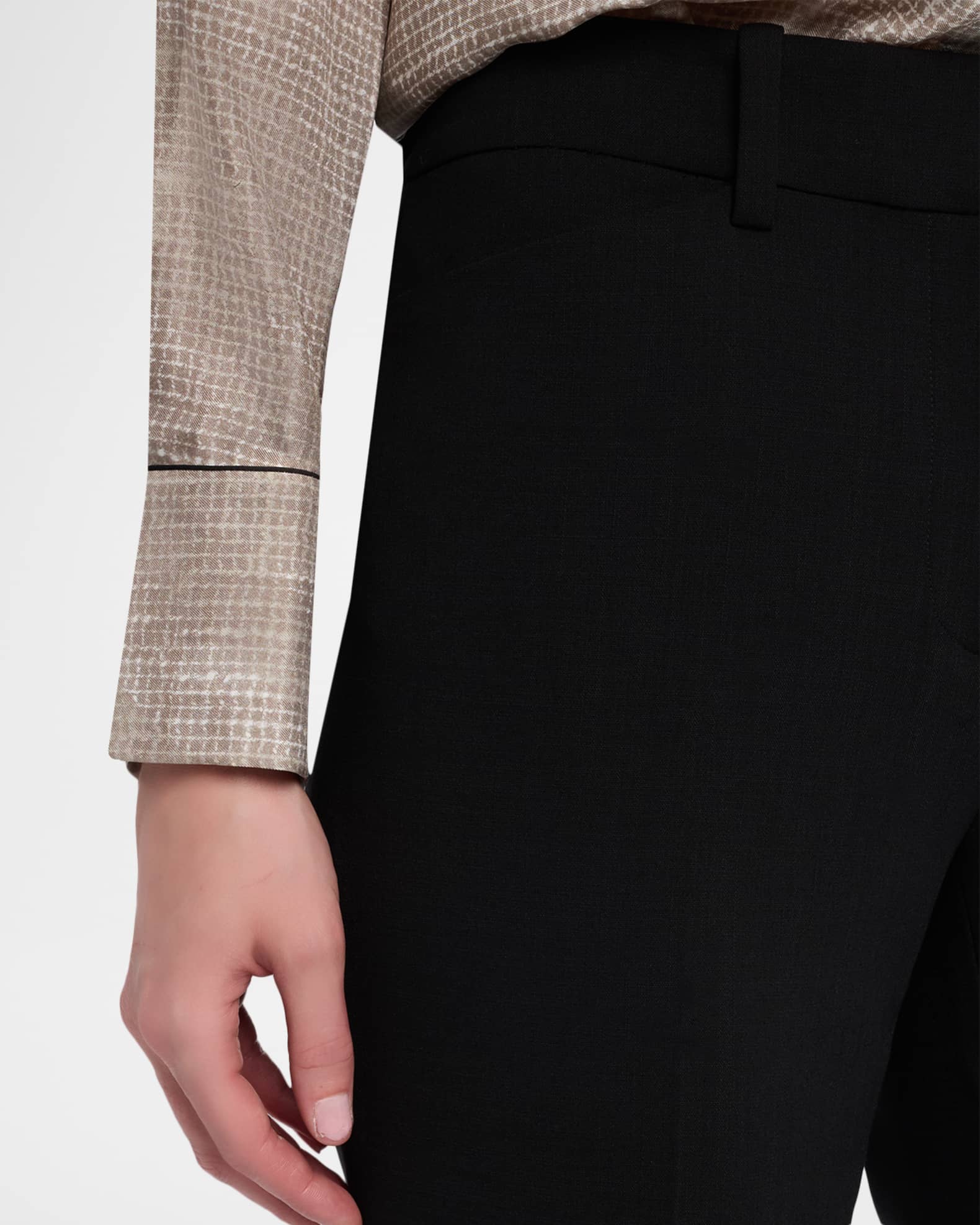 Lafayette 148 New York Reade Double-Face Stretch Wool Pants | Neiman Marcus