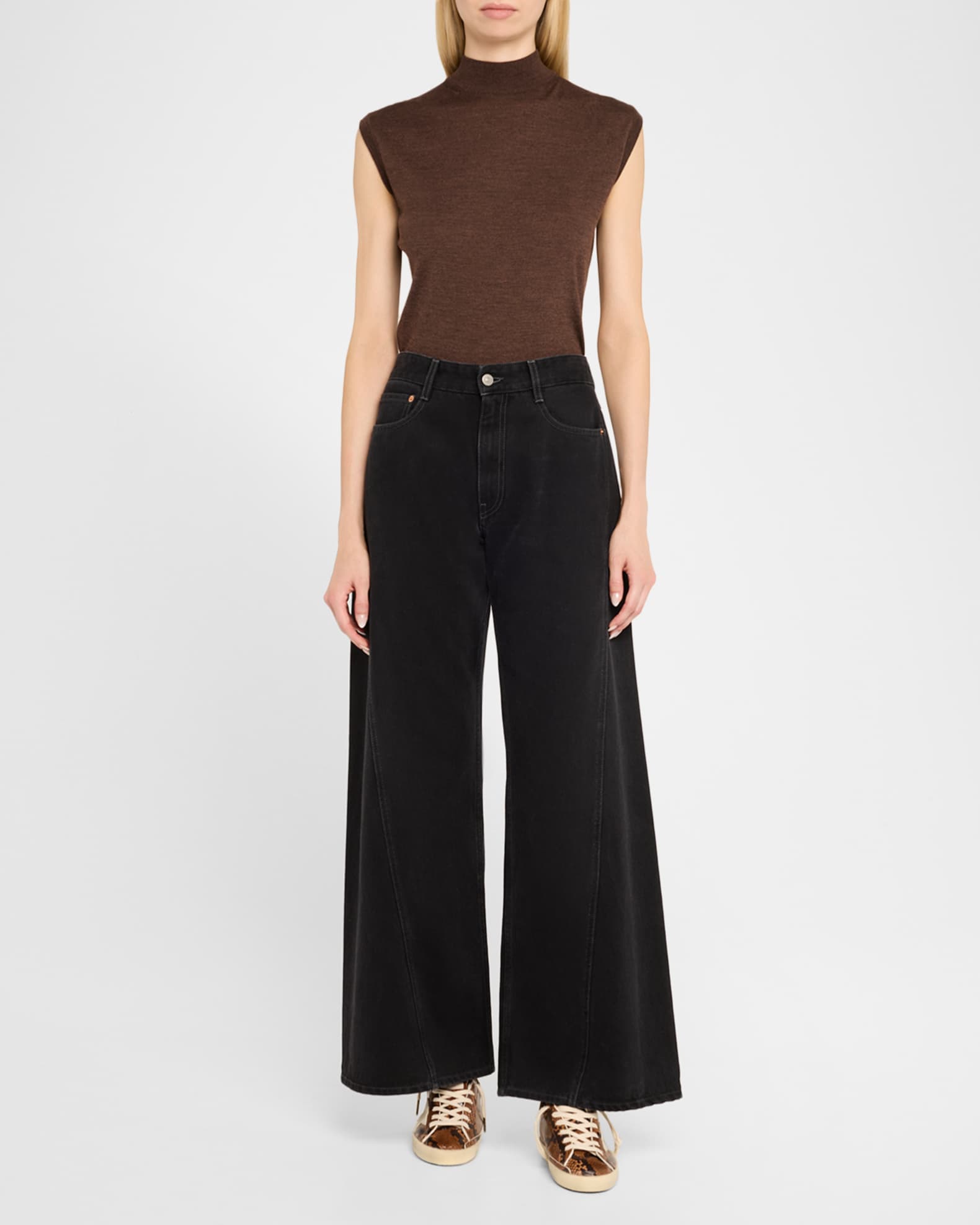 Golden Goose Super-Star Pyhton-Print Mixed Leather Low-Top Sneakers ...