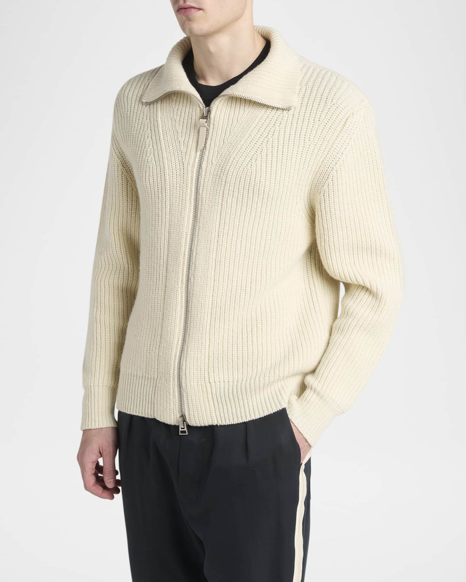TOM FORD Men's Wool and Mohair Blend Full Zip Sweater | Neiman Marcus