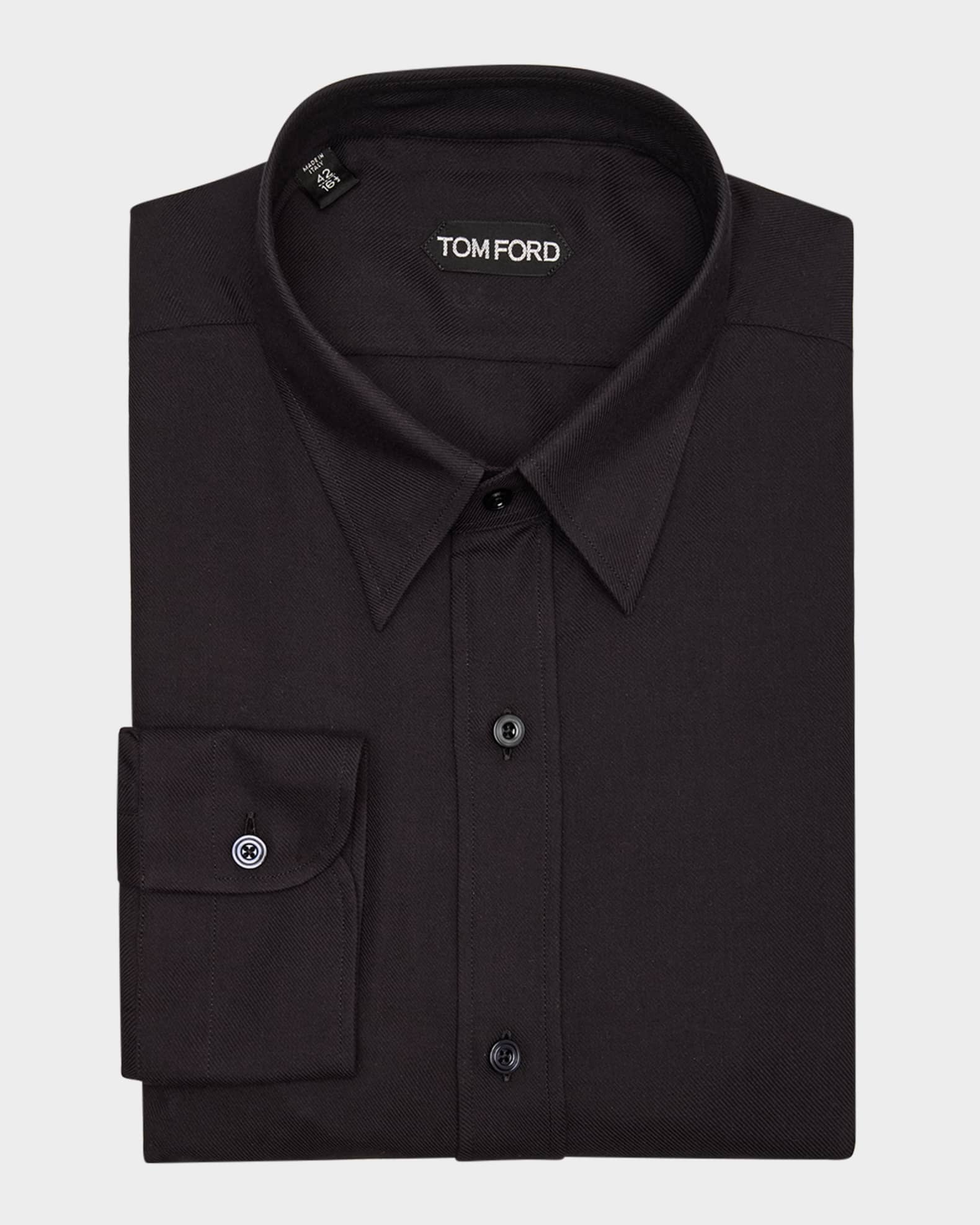 TOM FORD Men's Textured Cotton-Cashmere Shirt | Neiman Marcus