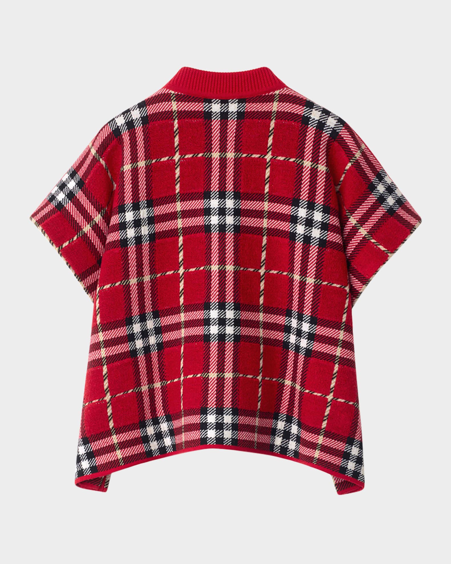 Burberry Girl's Grela Check Wool-Blend Capelet, Size S | Neiman Marcus