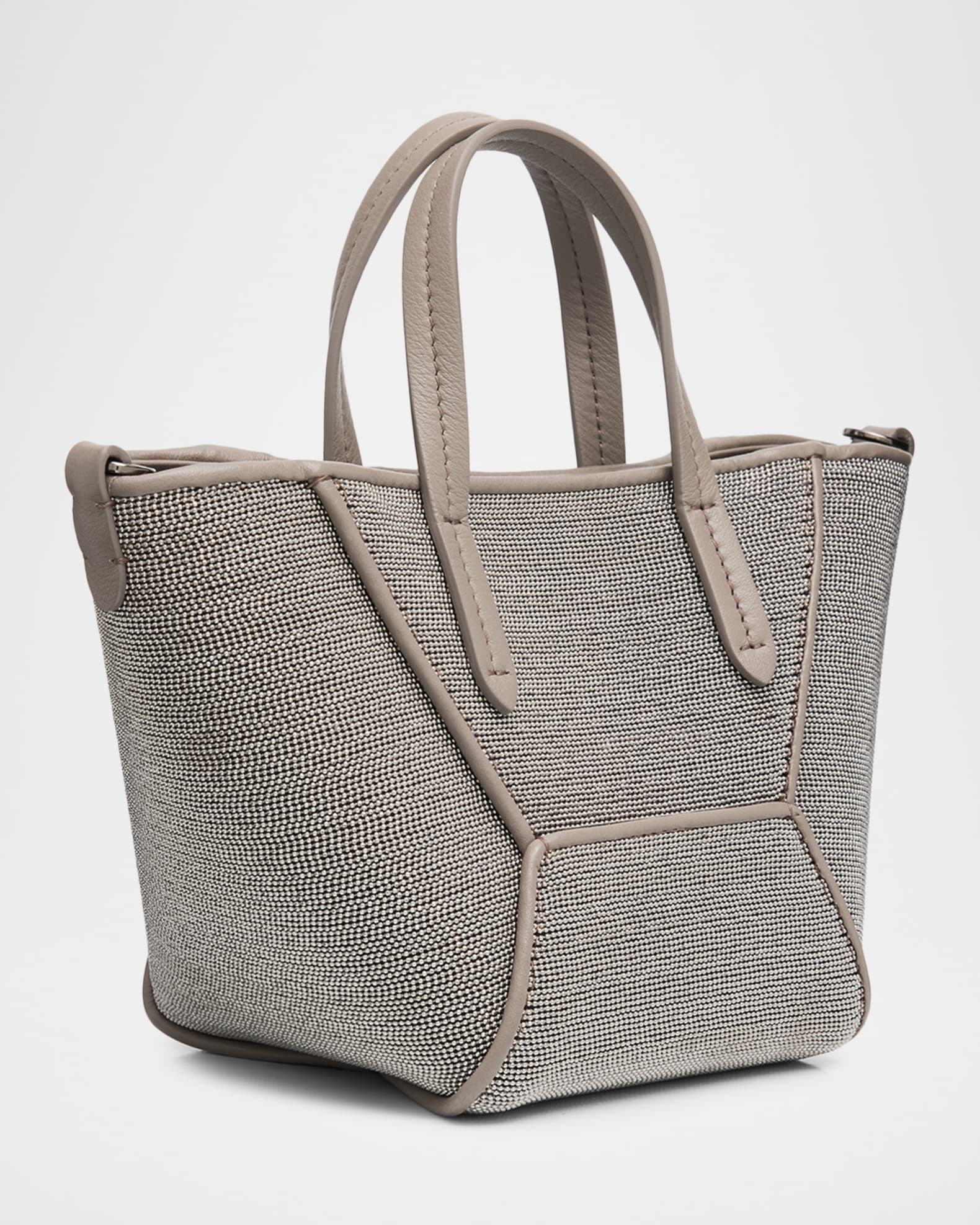 Brunello Cucinelli Duo All Over Monili Leather Mini Tote Bag | Neiman ...