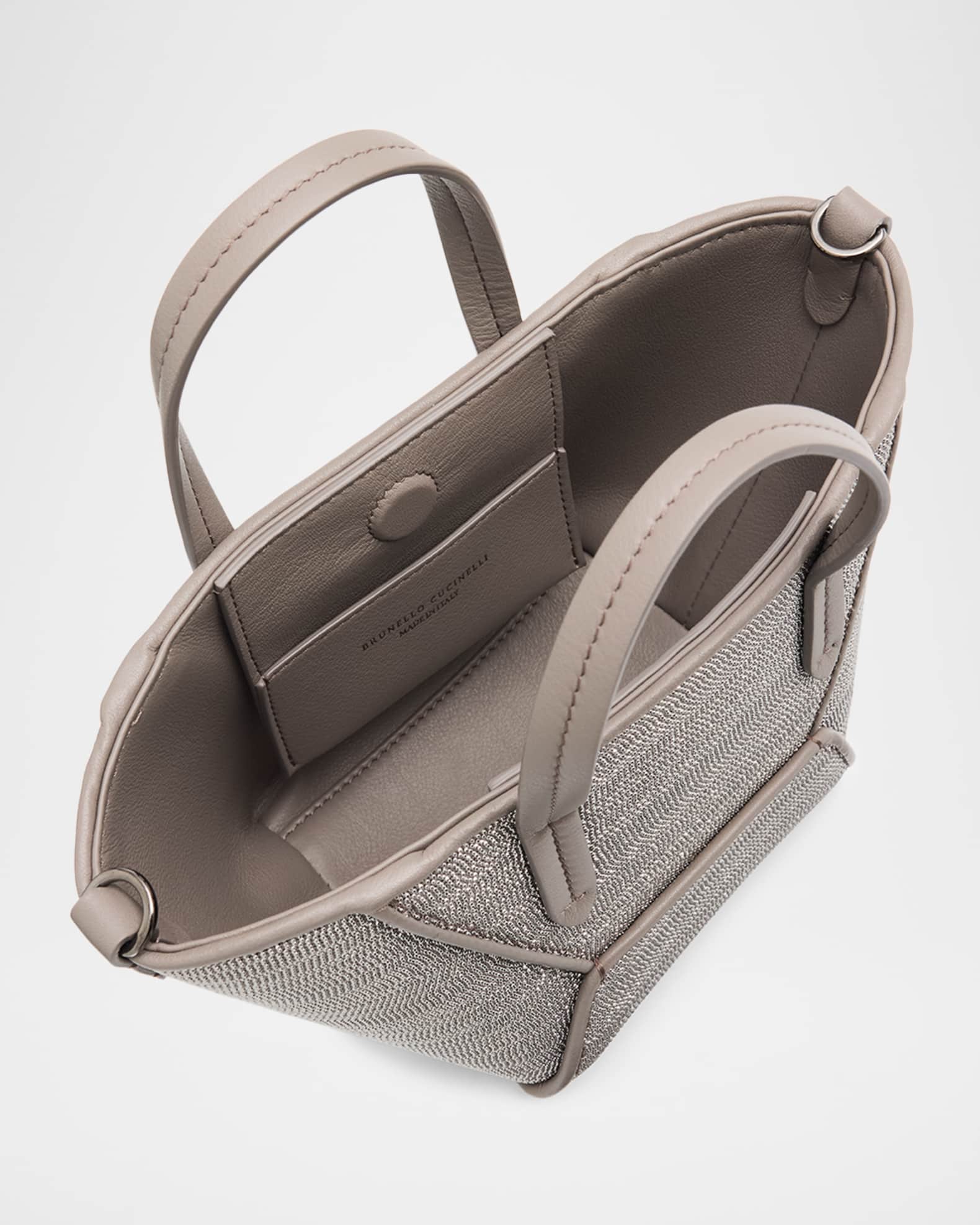 Brunello Cucinelli Duo All Over Monili Leather Mini Tote Bag | Neiman ...