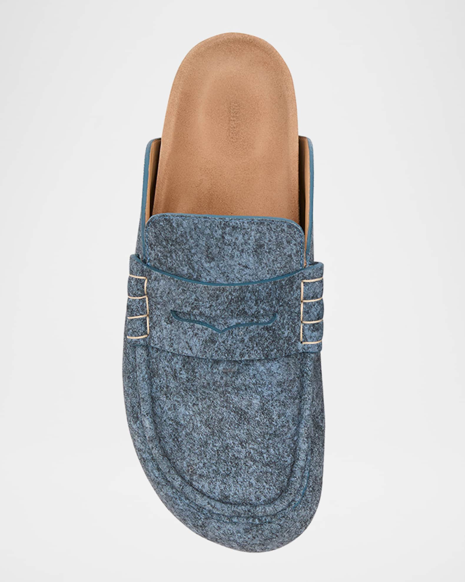 JW Anderson Suede Stitch Loafer Mules | Neiman Marcus