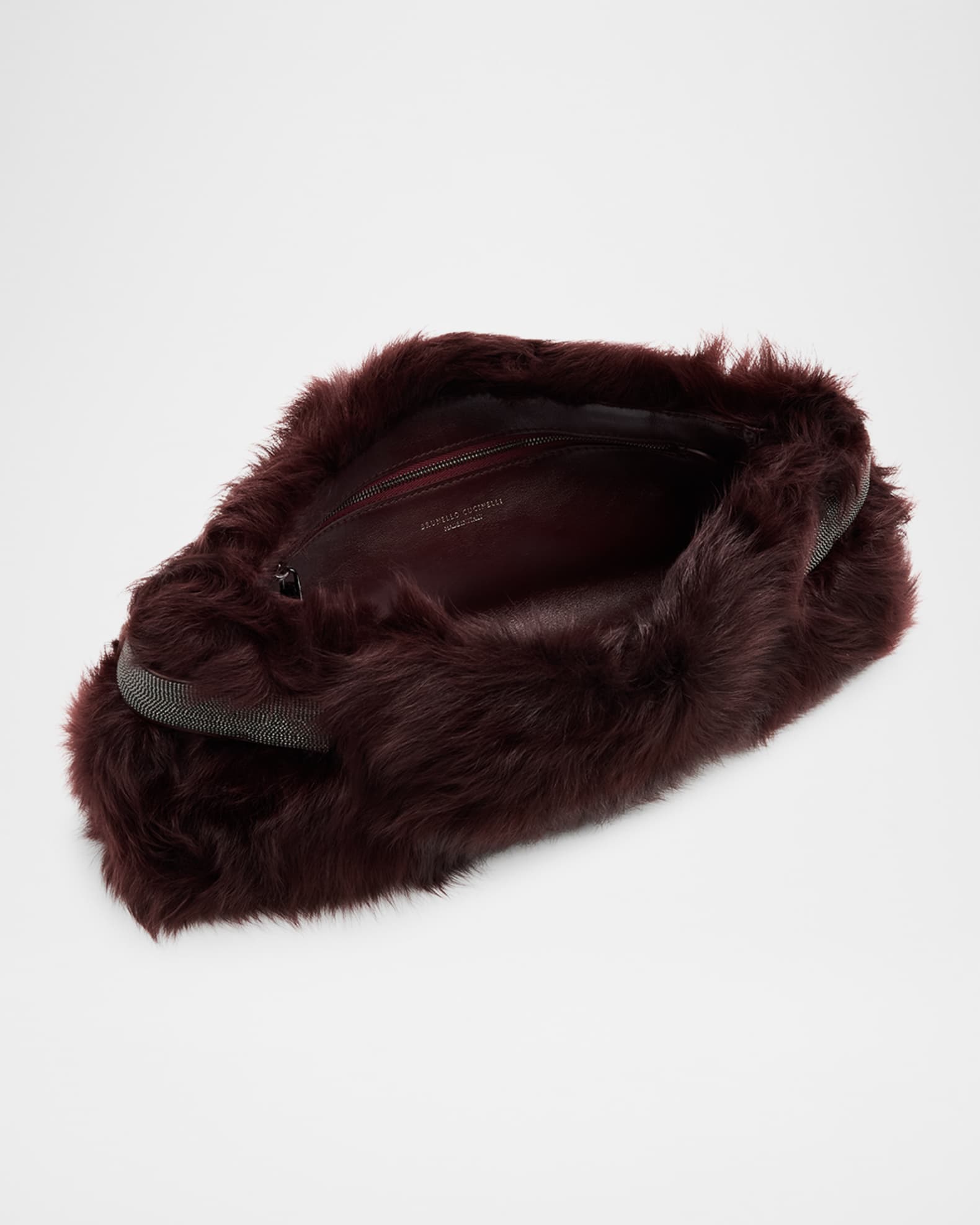 Brunello Cucinelli Essence Capretta Faux Fur Clutch Bag | Neiman Marcus