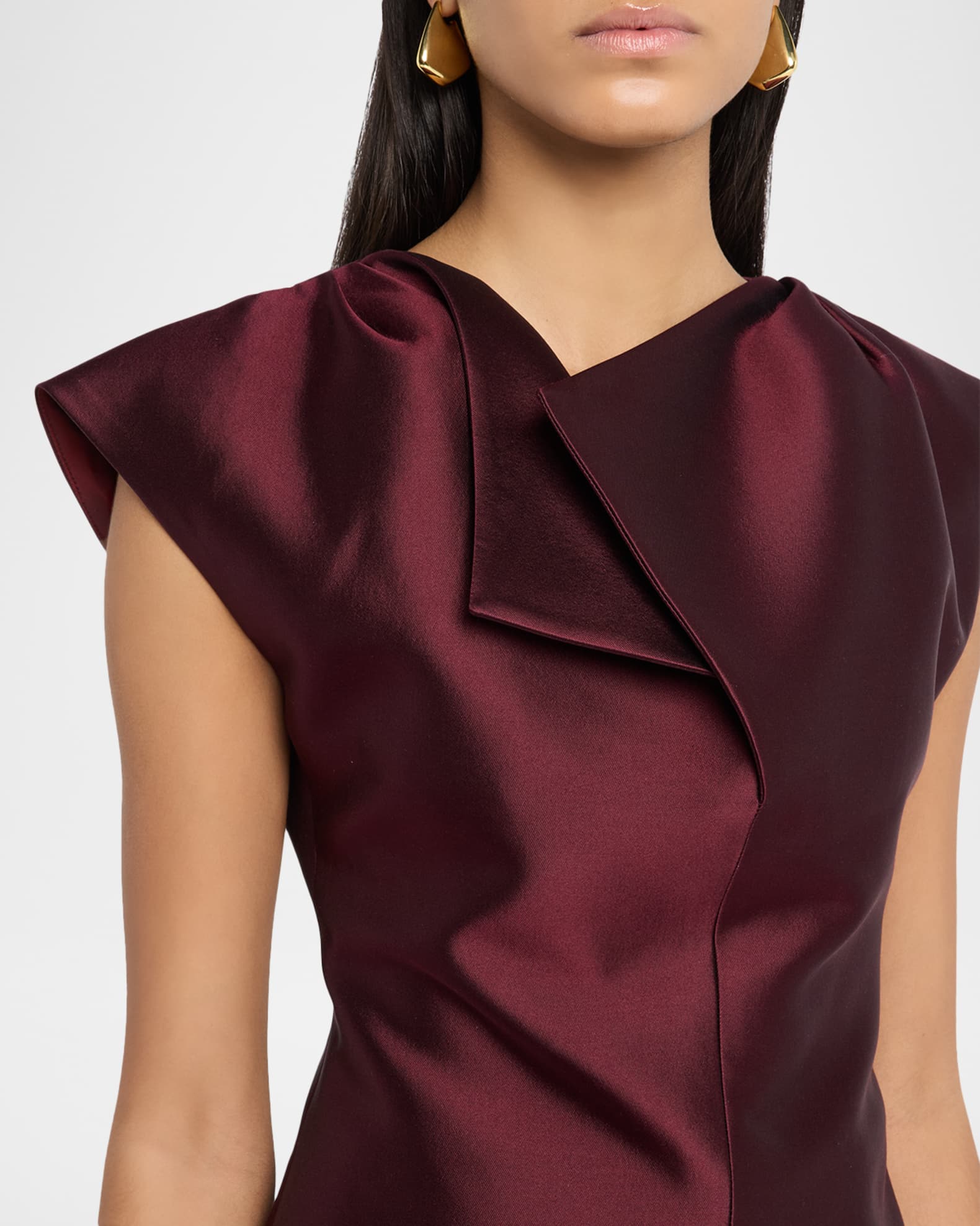 CHRISTOPHER JOHN ROGERS Silk Peel Cap-Sleeve Top | Neiman Marcus
