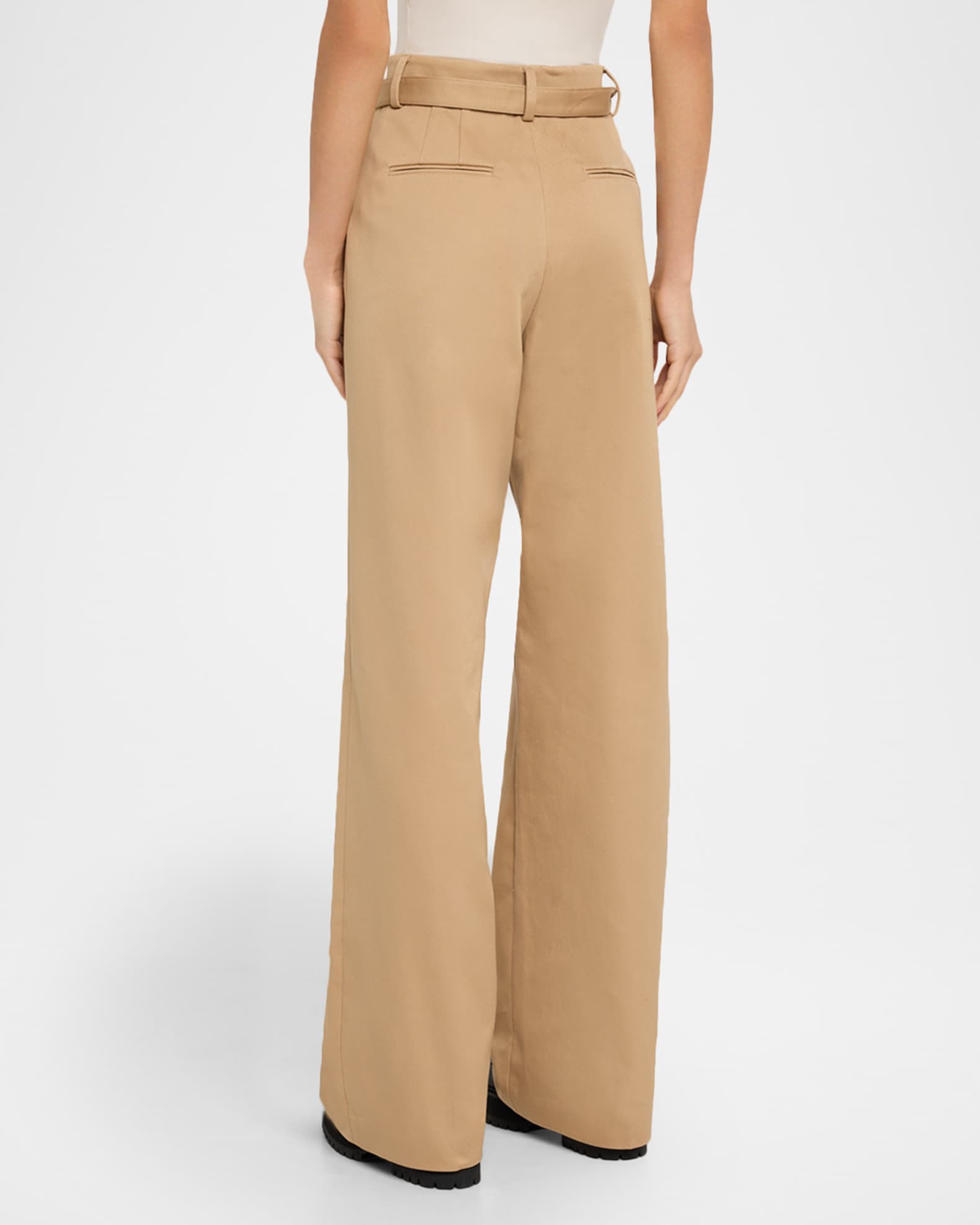 Gabriela Hearst Norman Belted Wide-Leg Cotton Twill Pants | Neiman Marcus