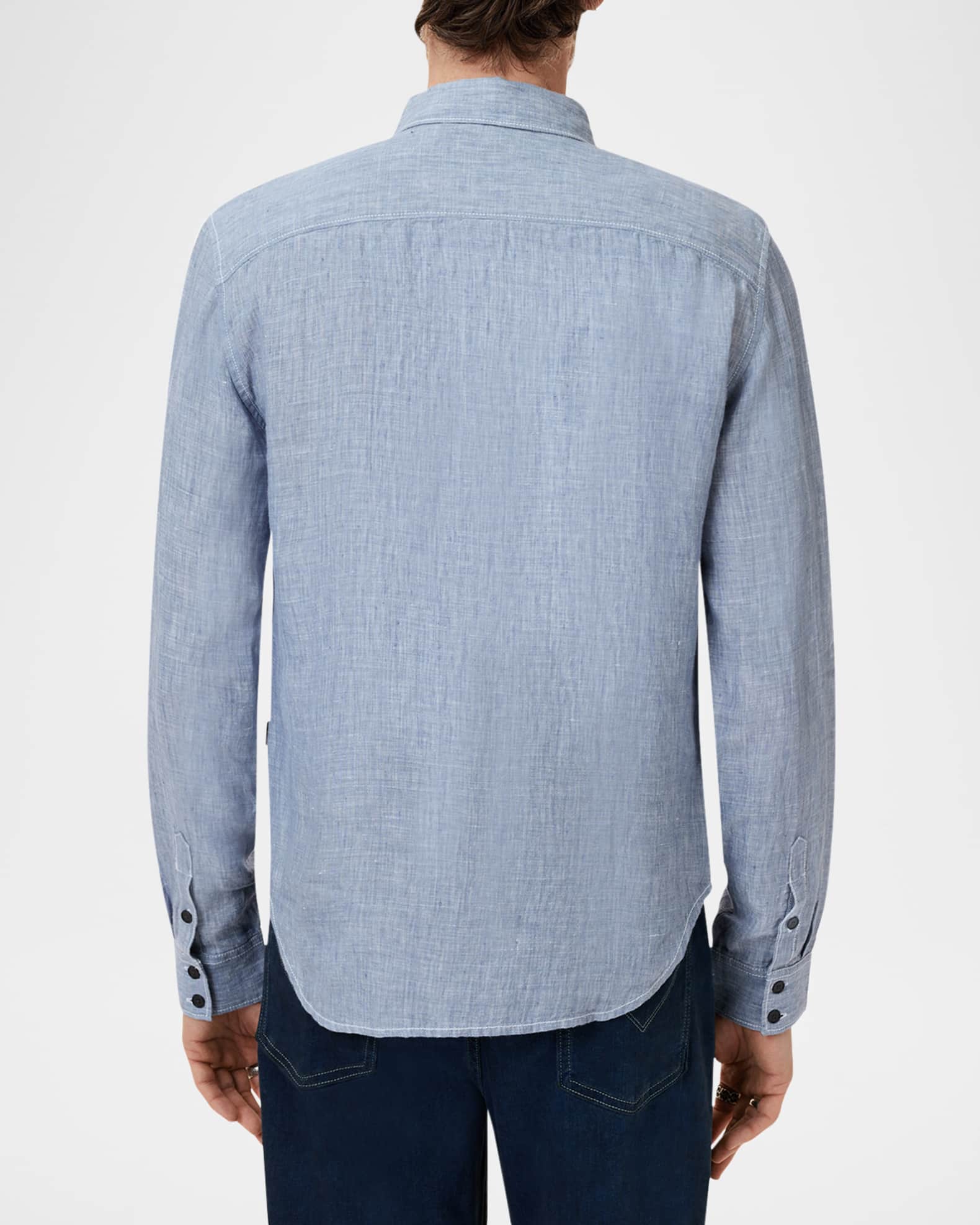 John Varvatos Men's Ben Linen Casual Button-Down Shirt | Neiman Marcus