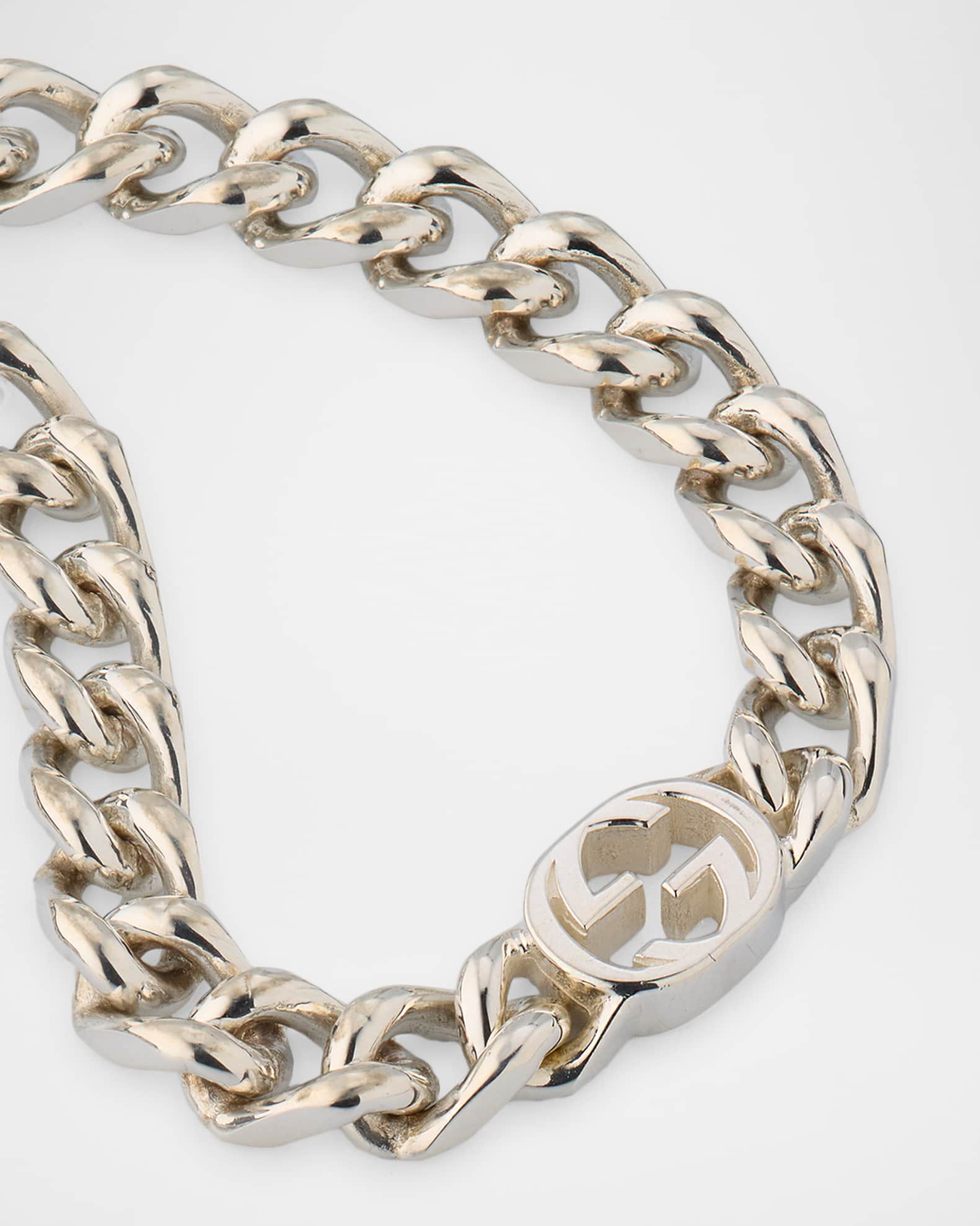 Gucci Men's Gucci Interlocking Sterling Silver Curb Chain Bracelet ...