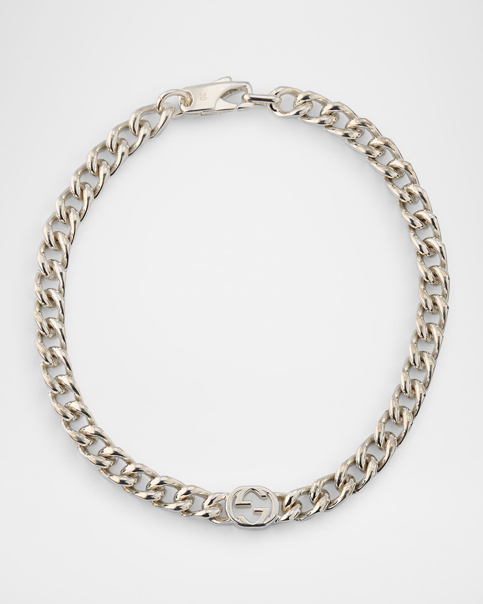 Gucci Men's Gucci Interlocking Sterling Silver Curb Chain Bracelet ...