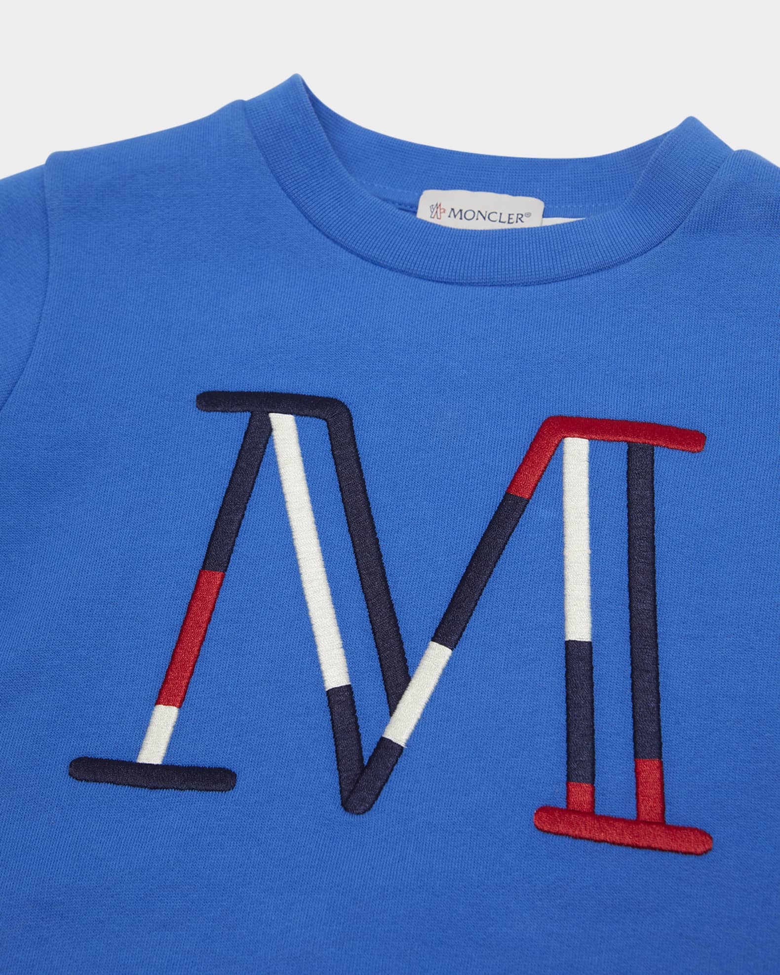 Boy's Tricolor Embroidered M Logo Sweatshirt | Neiman Marcus
