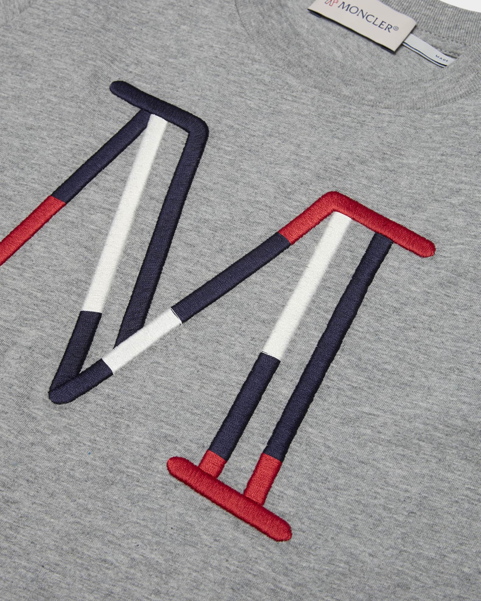 Moncler Boy's Tricolor Logo Embroidery Short-Sleeve T-Shirt, Size 4-6 ...