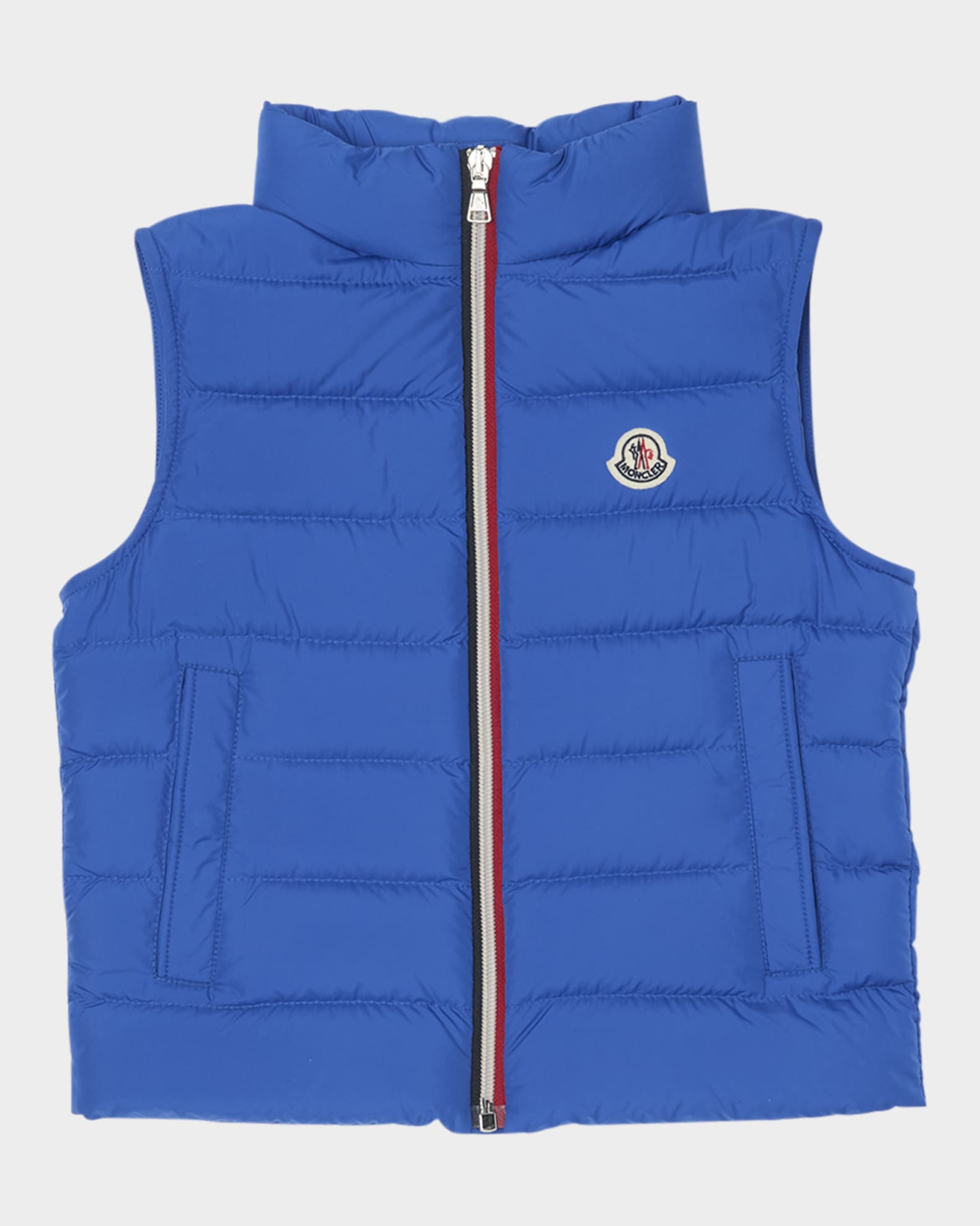 Moncler Boy's Ertavete Tricolor-Trim Down Vest, Size 8-10 | Neiman Marcus