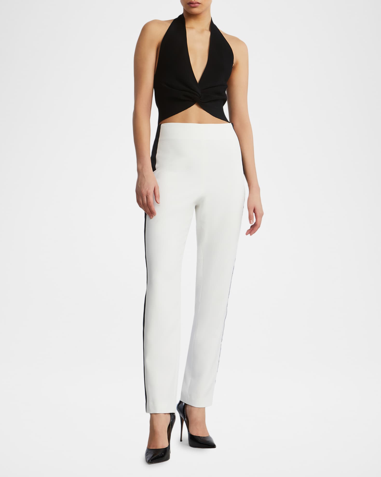 BCBGMAXAZRIA Slim Crepe Tux Pants | Neiman Marcus