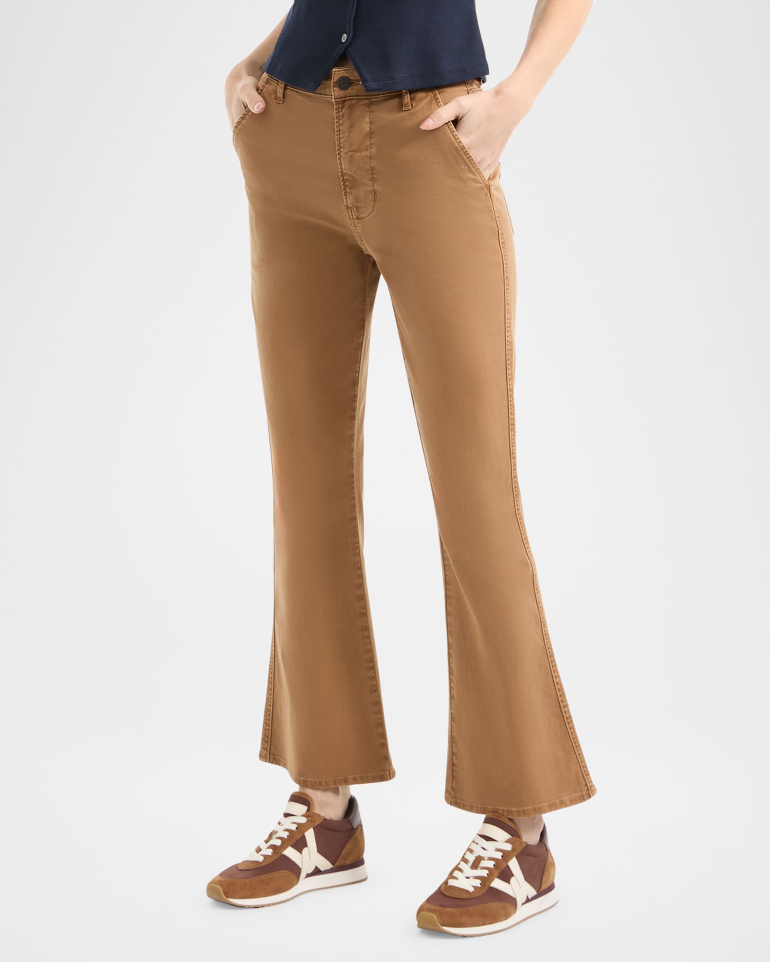 Veronica Beard Carson High-Rise Ankle Flare Jeans with Slant Pockets ...