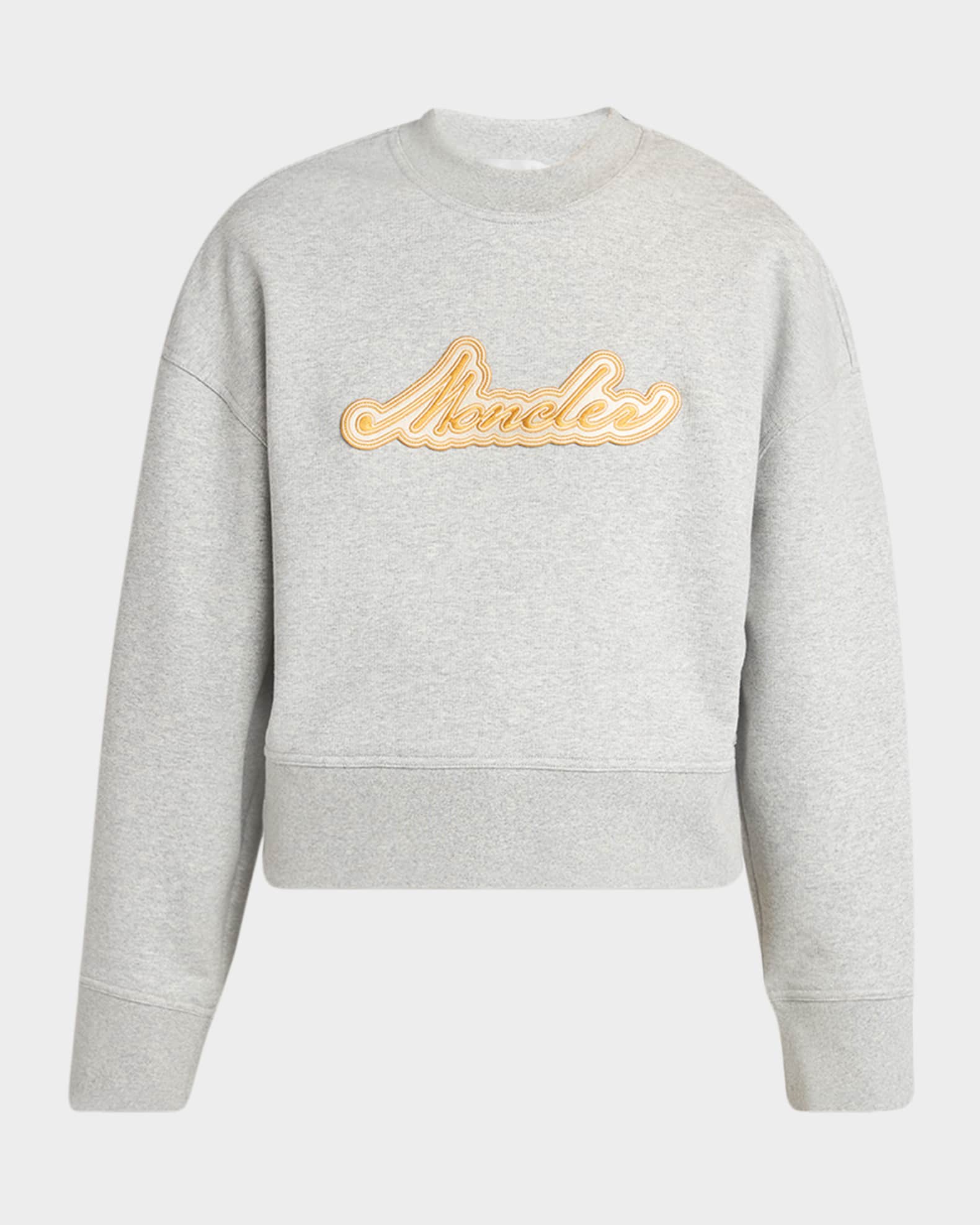 Moncler Logo Patch Crewneck Sweatshirt | Neiman Marcus