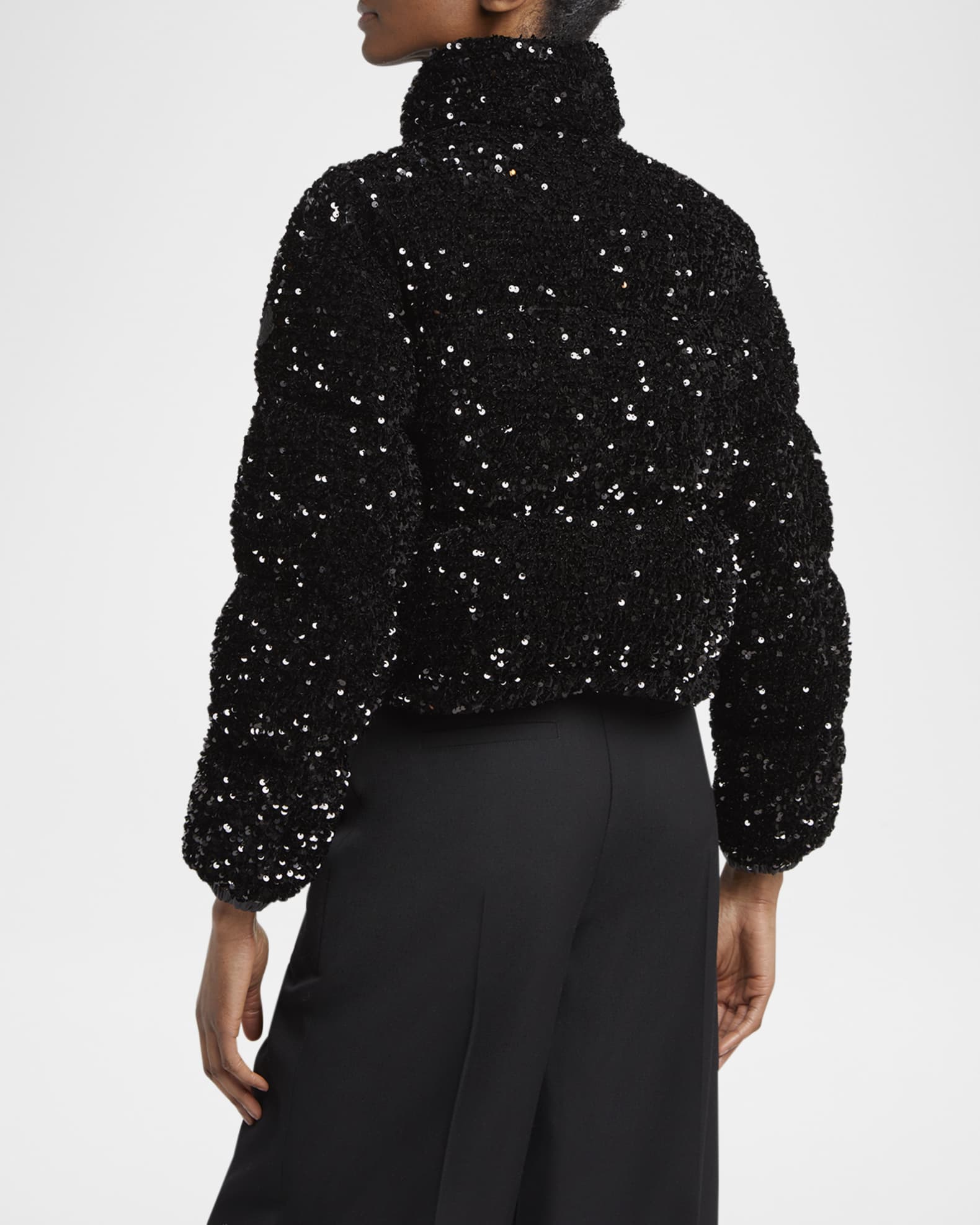 Moncler Louvi Sequined Short Down Jacket | Neiman Marcus