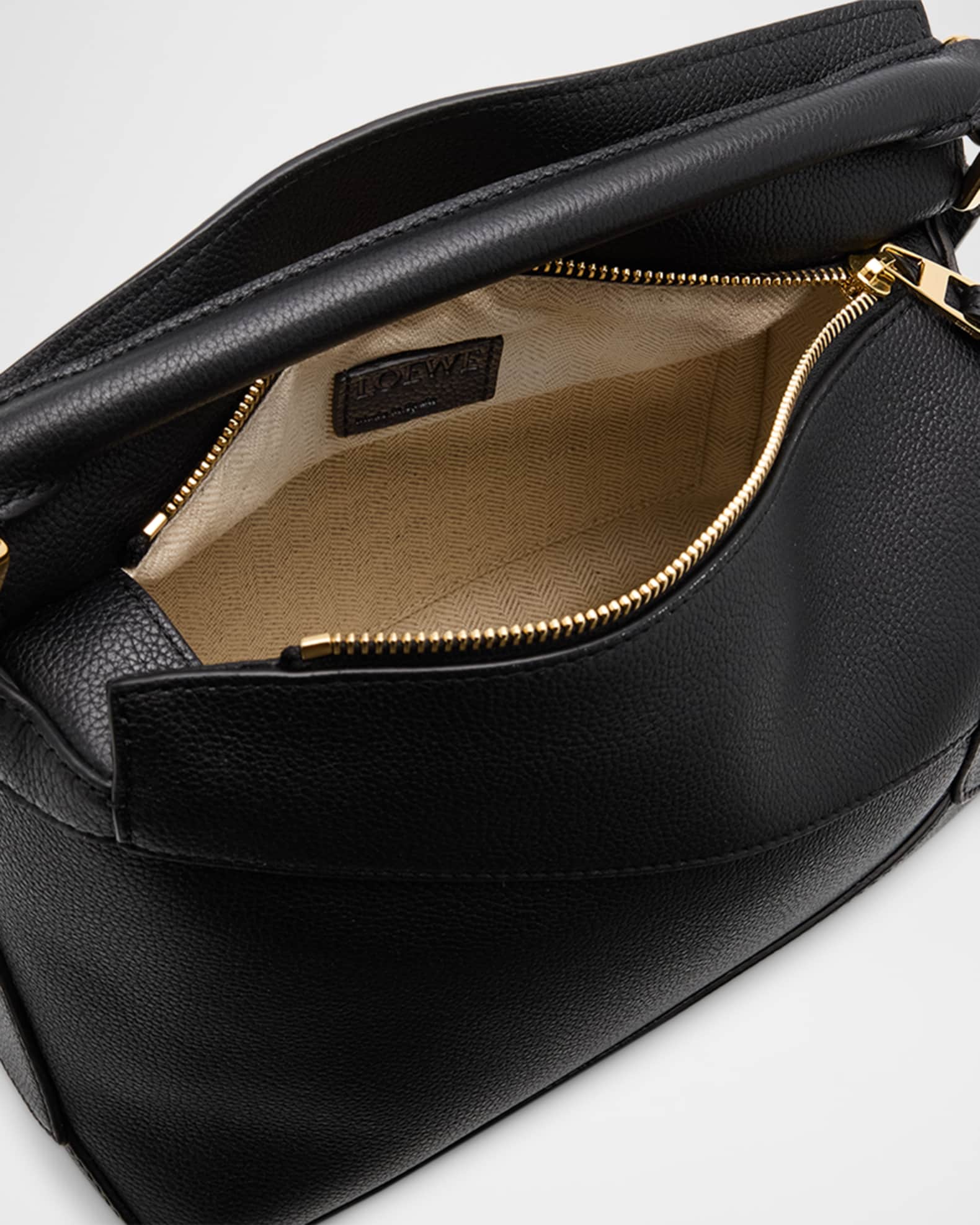 Loewe Puzzle Edge Small Top-Handle Bag in Grain Leather | Neiman Marcus