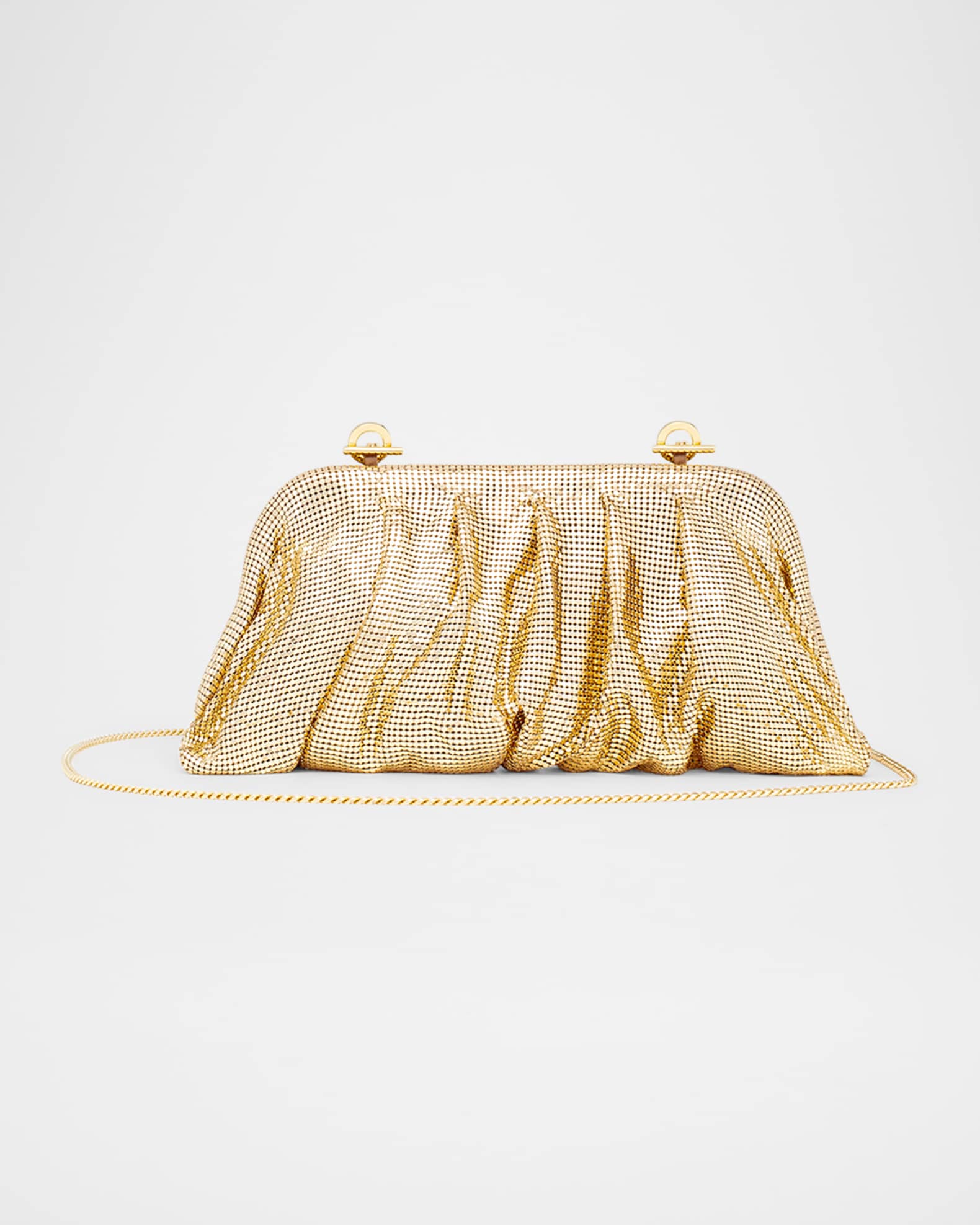 Benedetta Bruzziches Venus La Grande Pleated Metal Mesh Clutch Bag ...