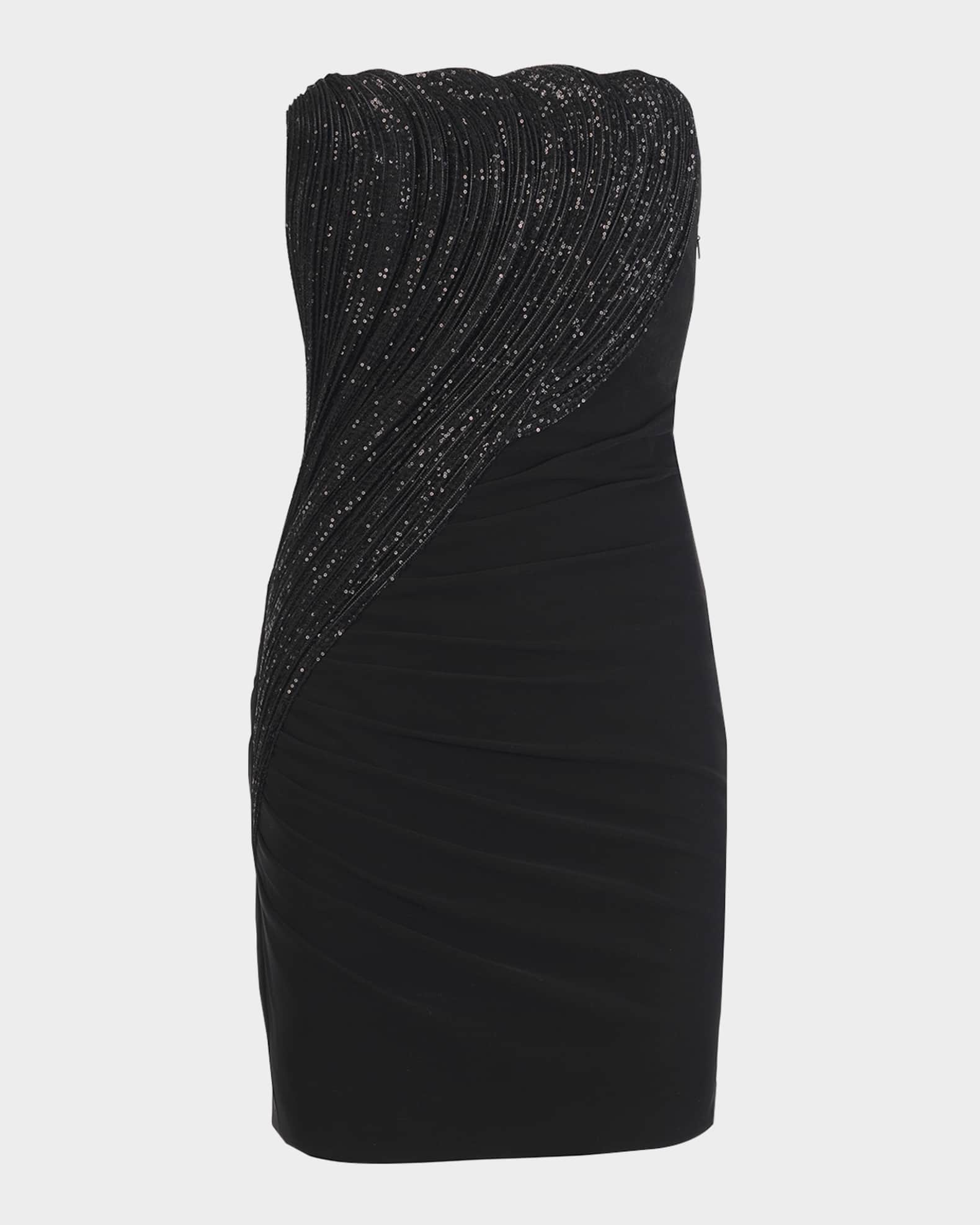 Gaurav Gupta Sequin Sculpted Strapless Mini Dress | Neiman Marcus