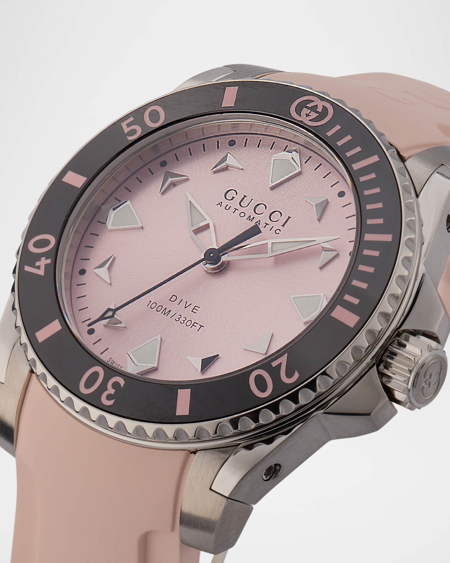 Gucci 36mm Gucci Dive Pink Automatic Watch | Neiman Marcus